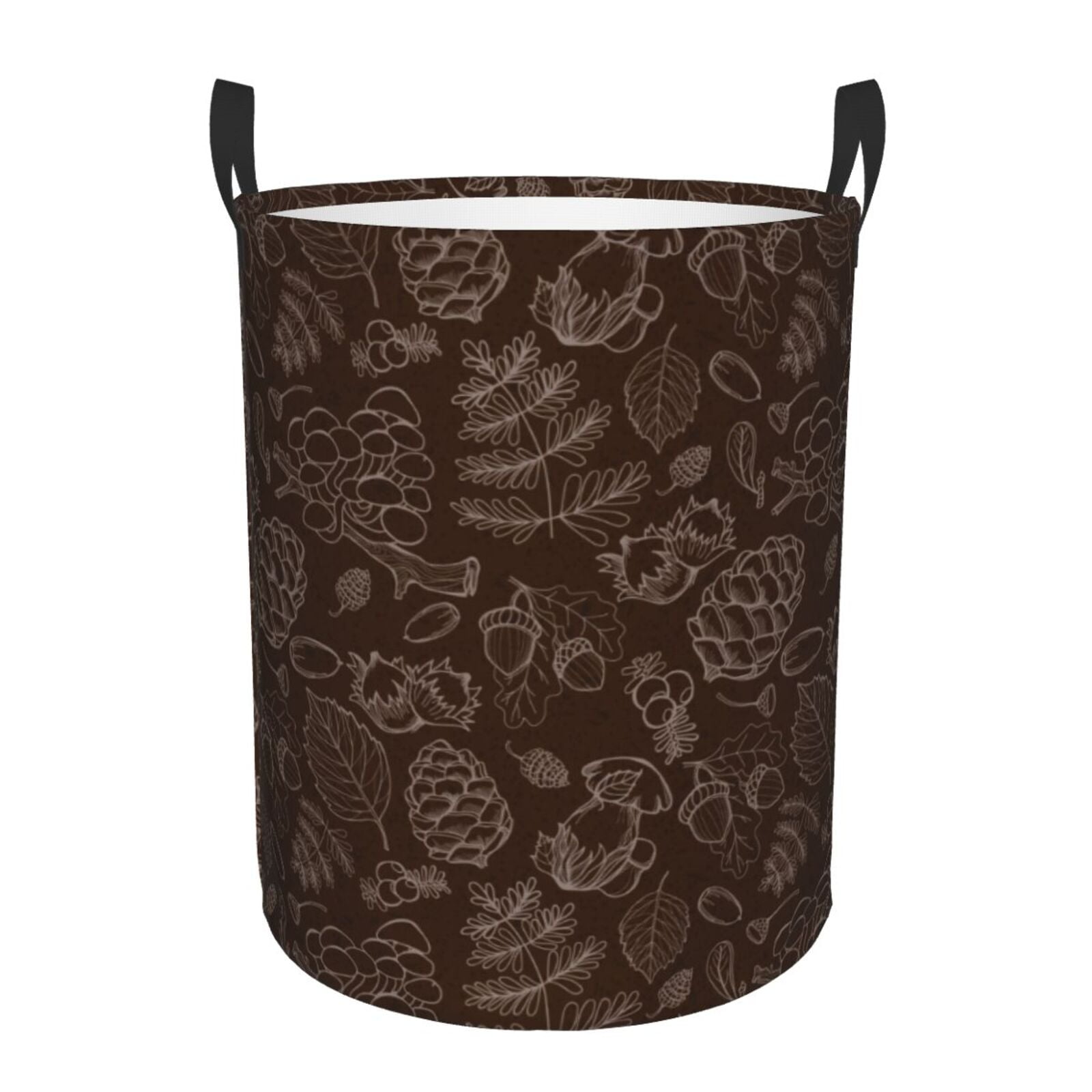 Haiem Autumn Brown Plants Print Laundry Basket, Laundry Hamper ...