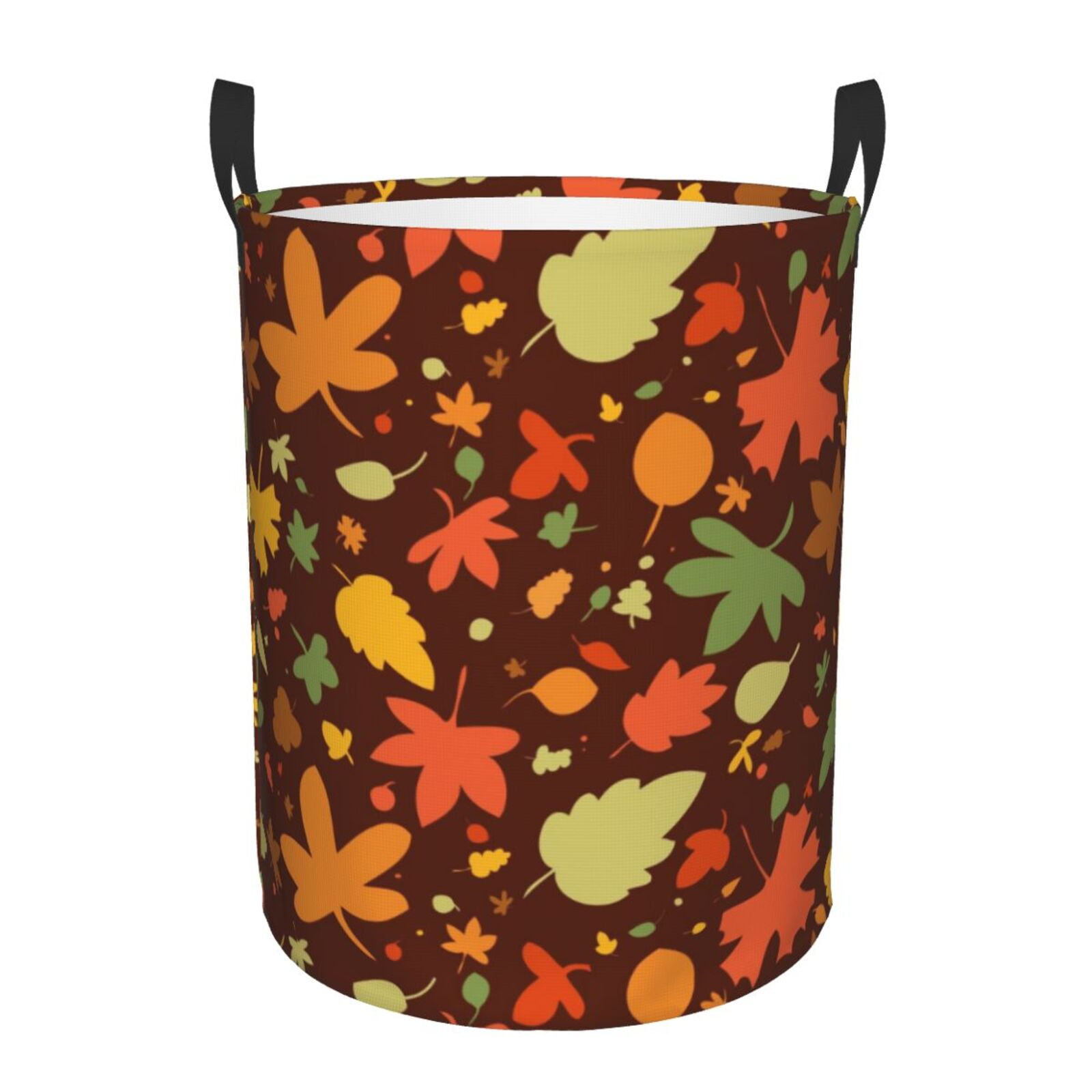 Haiem Autumn Leaves Leather Dirty Clothes Laundry Basket,Sturdy ...