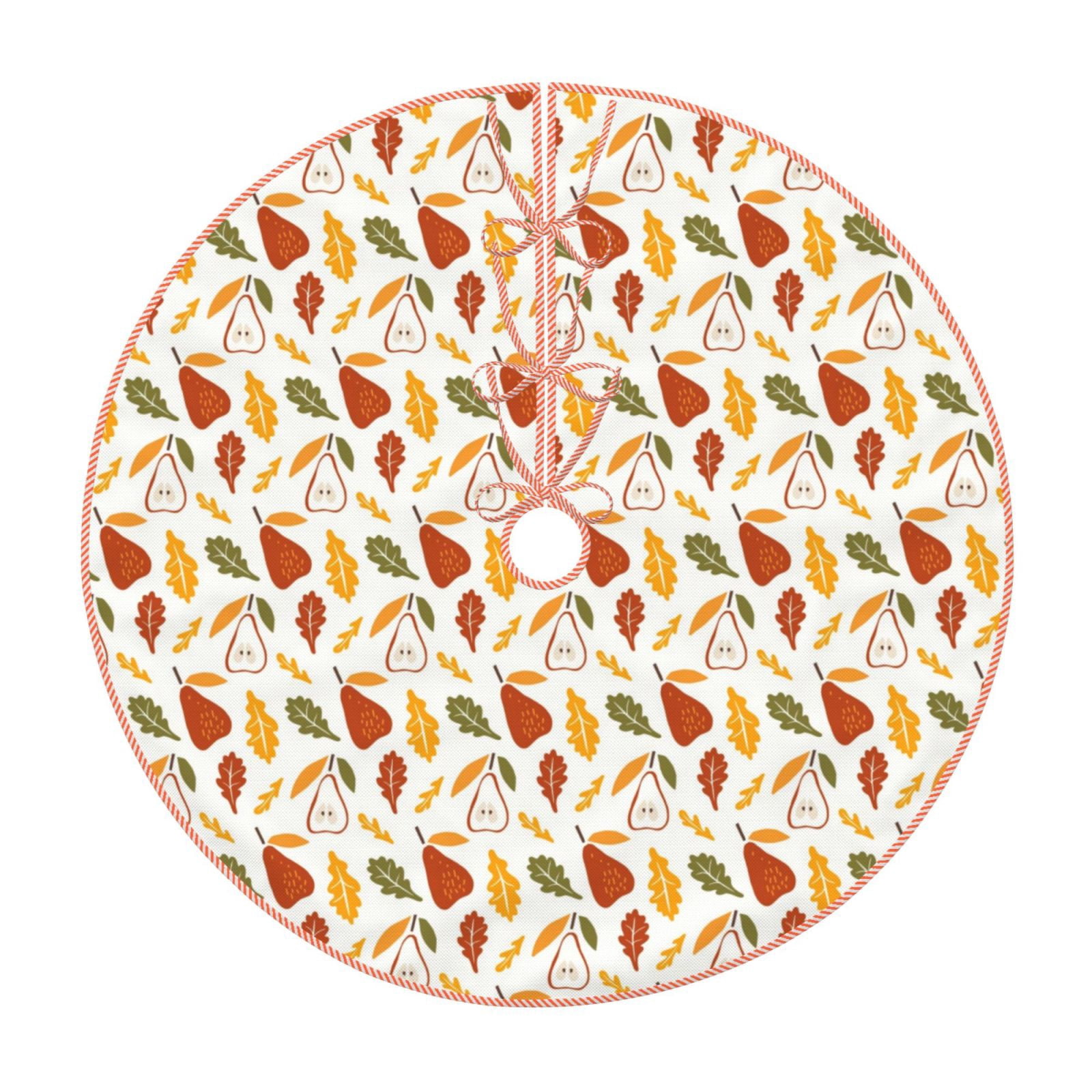Haiem Autumn Pears Pattern Christmas Tree Skirt Merry Christmas Party ...