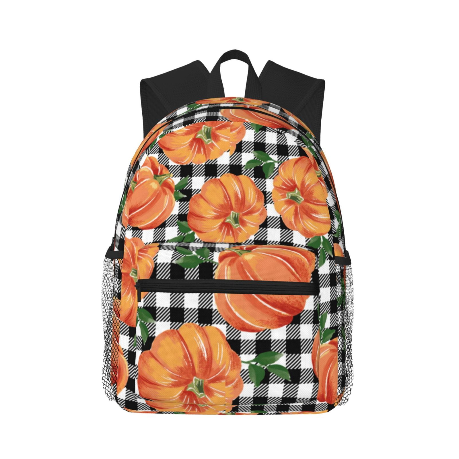 Haiem Autumn Pumpkins Gingham Lightweight Backpack for School, Classic ...