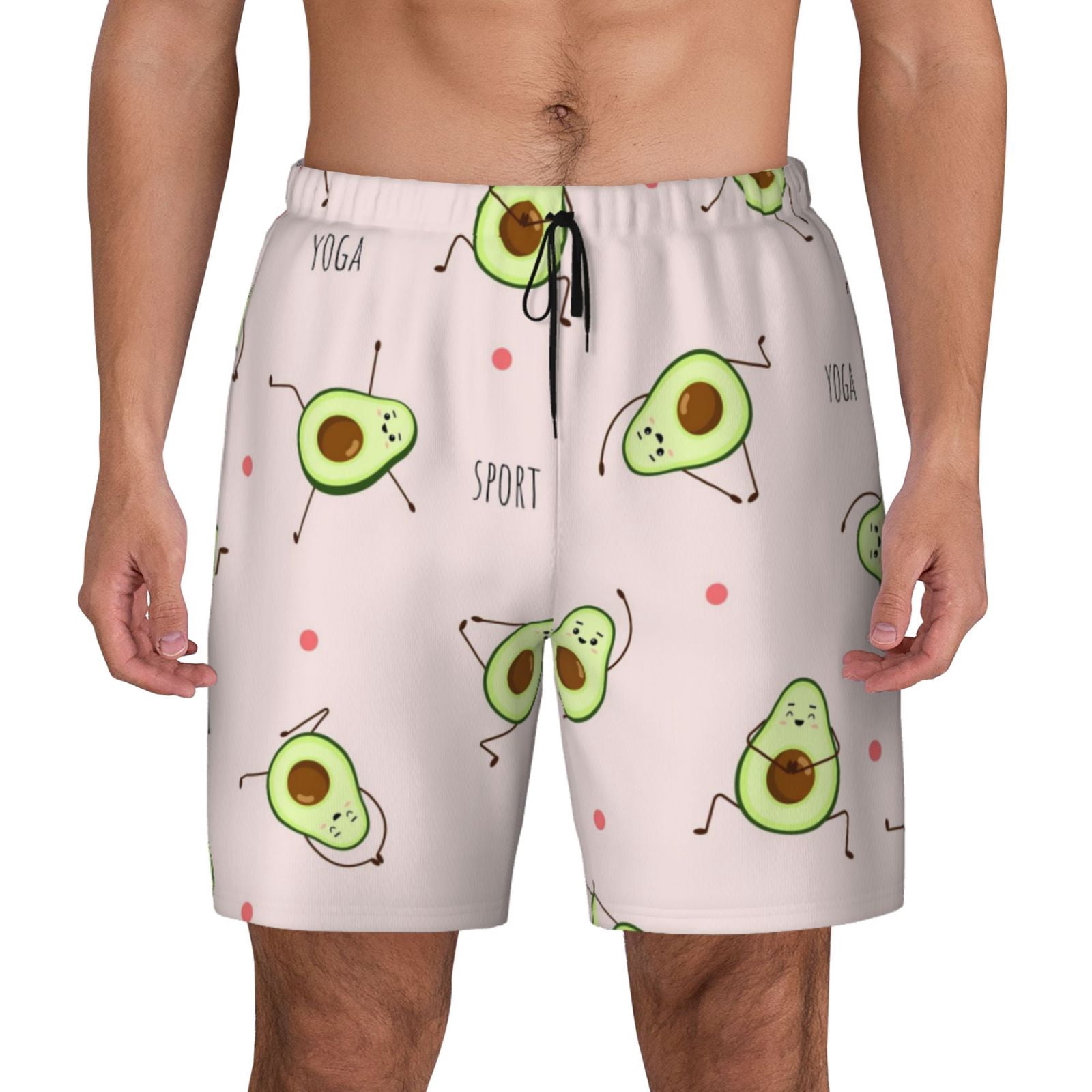 Haiem Avocado Doing Sport Yoga Mens Swim Trunks with Compression Liner ...