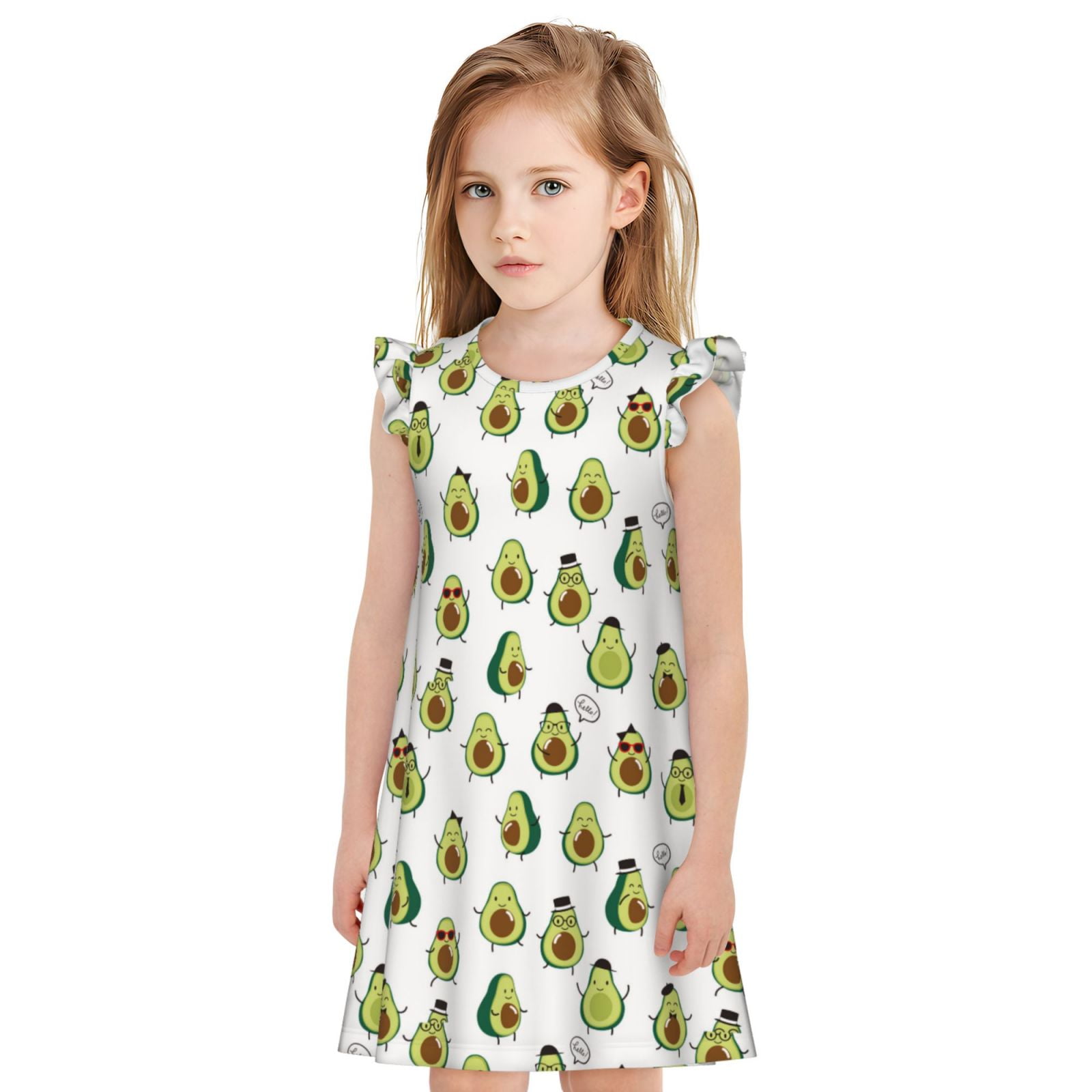 Haiem Avocado Friends Printed Girls Nightgowns Sleepwear Short Sleeve ...