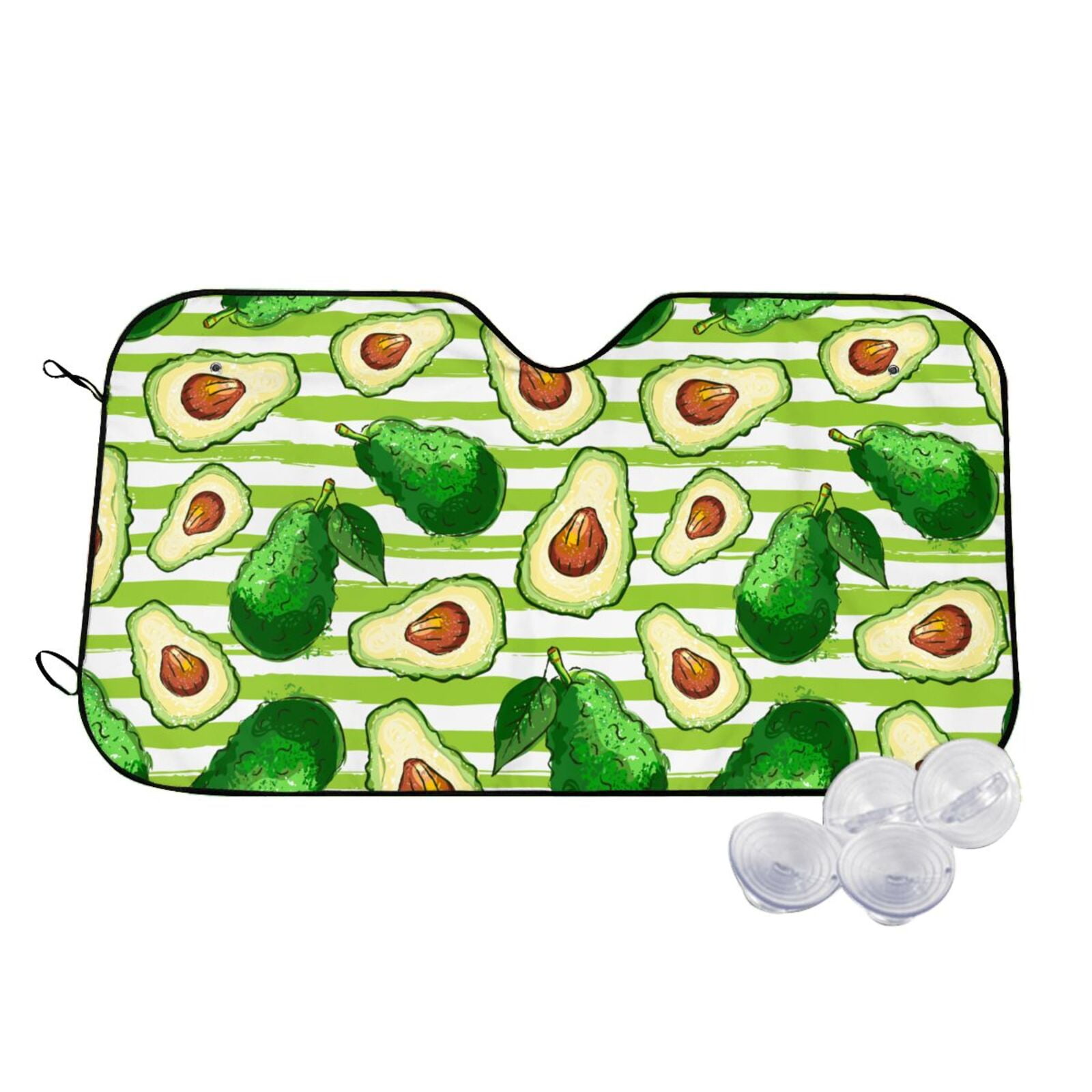 Haiem Avocado Green Striped Car Windshield Sun Shade - Blocks UV Rays ...