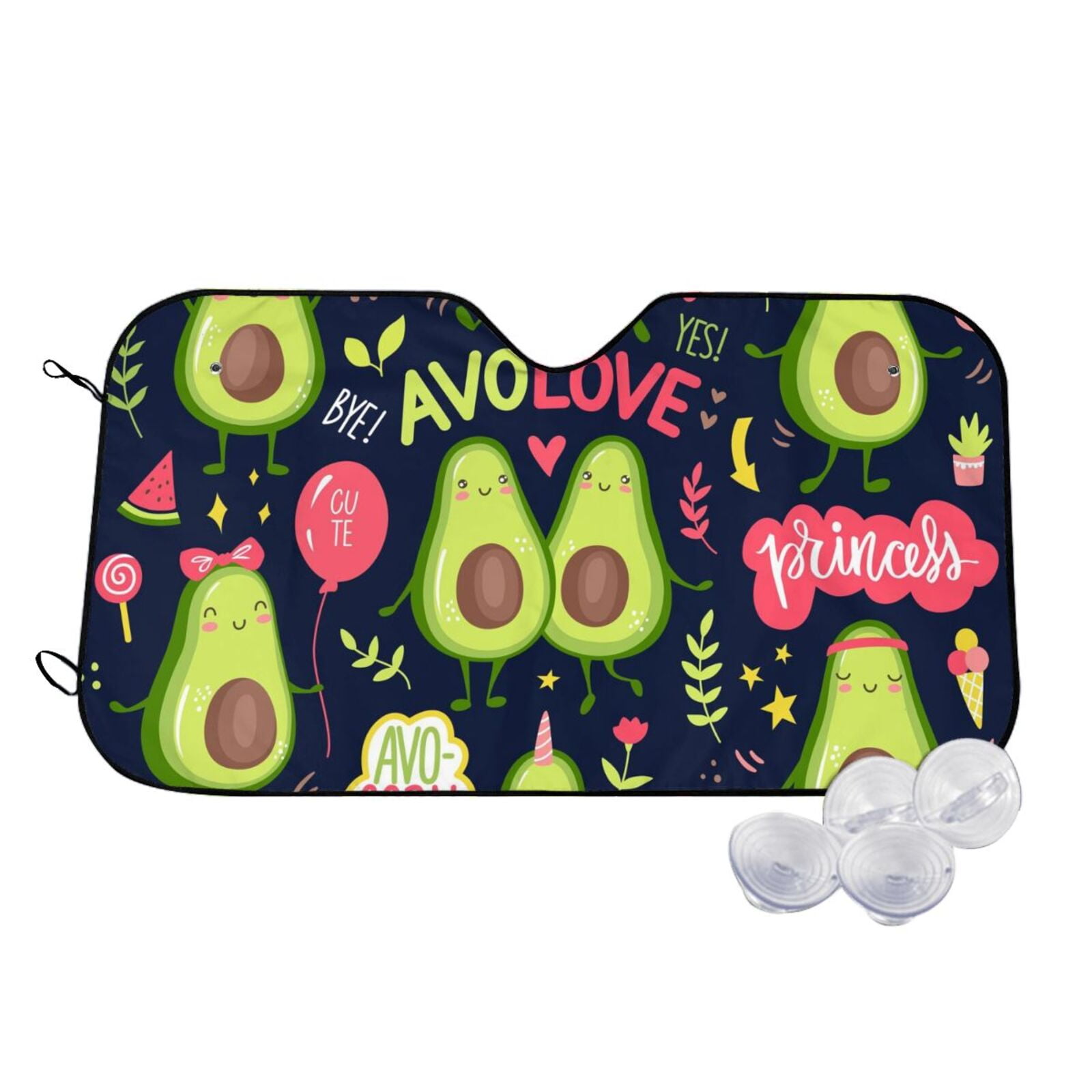 Haiem Avocado Love Car Windshield Sun Shade - Blocks UV Rays Sun Visor ...
