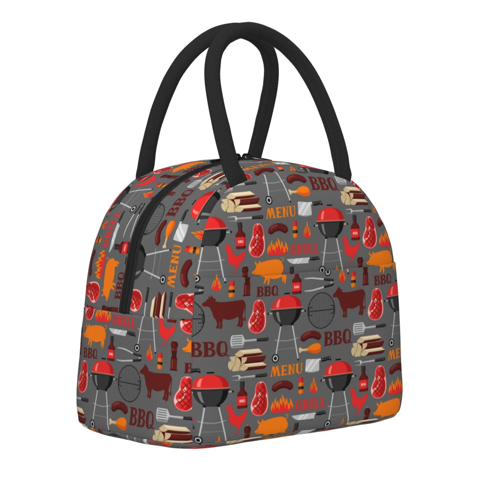 Haiem BBQ Icons Printed Lunch Bag Women, Lunch Box Lunch Bag for Women ...