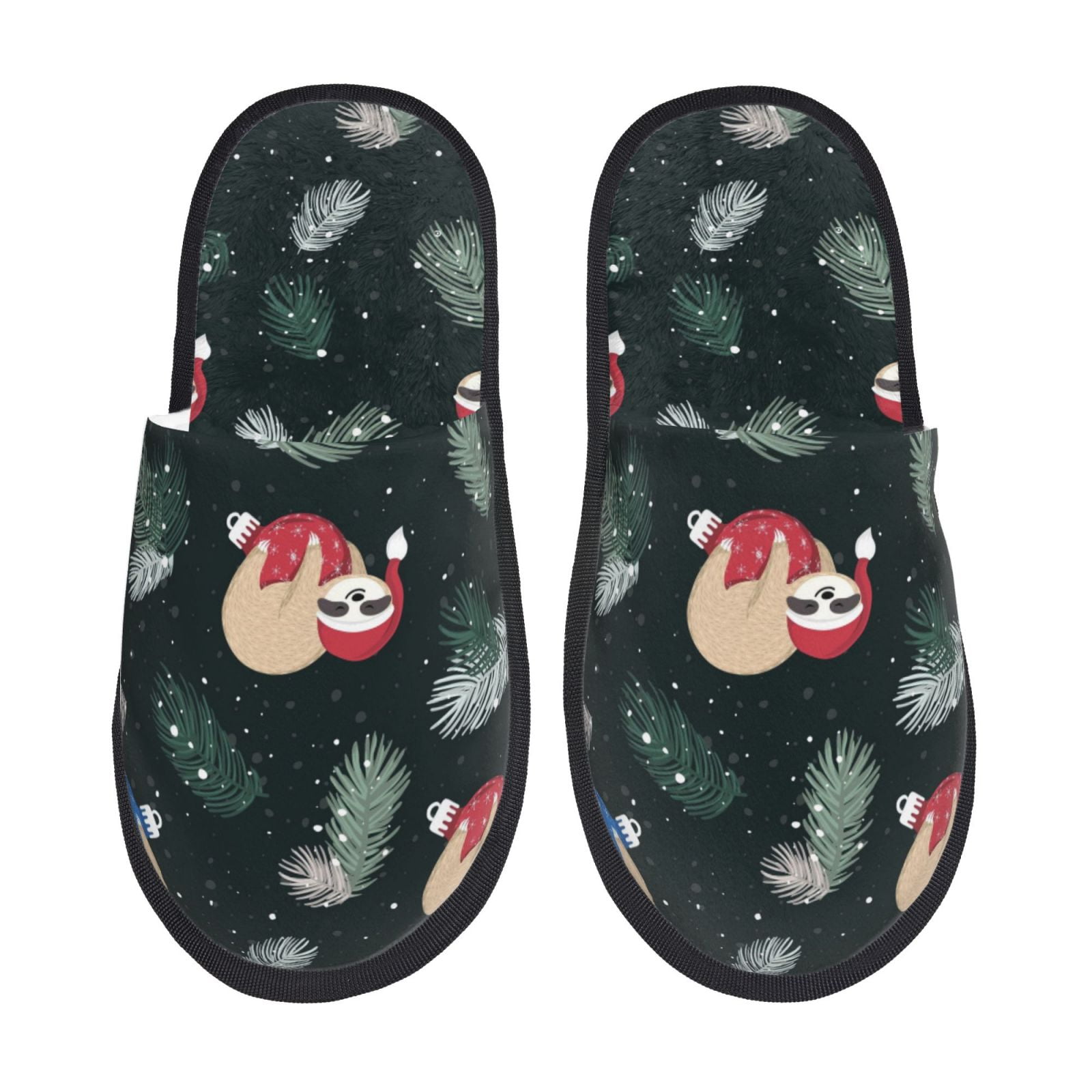 Haiem Baby Sloths Sleeping Print Fuzzy Slippers for Women Plush ...