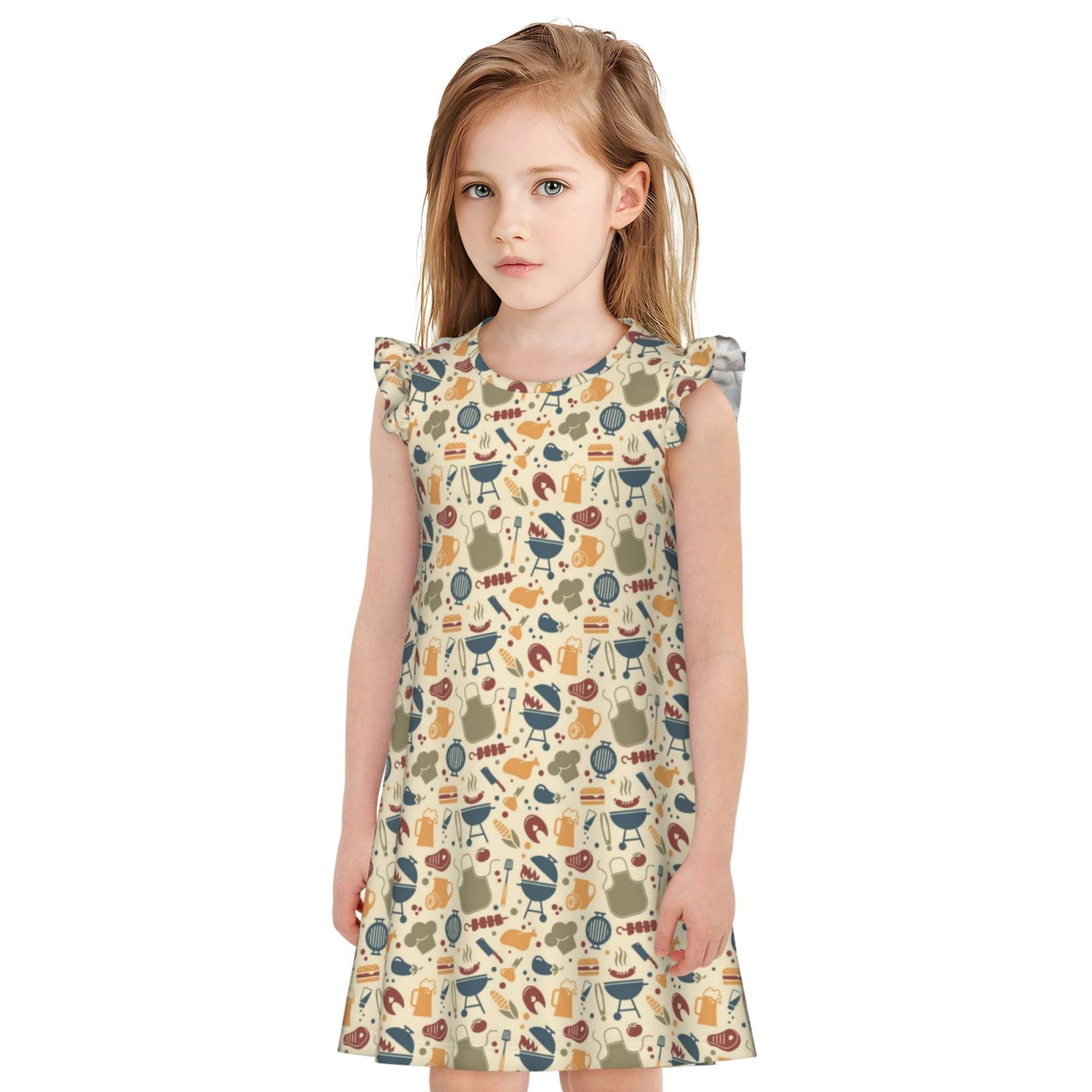 Haiem Barbecue And Grill Printed Girls Nightgowns Sleepwear Short ...