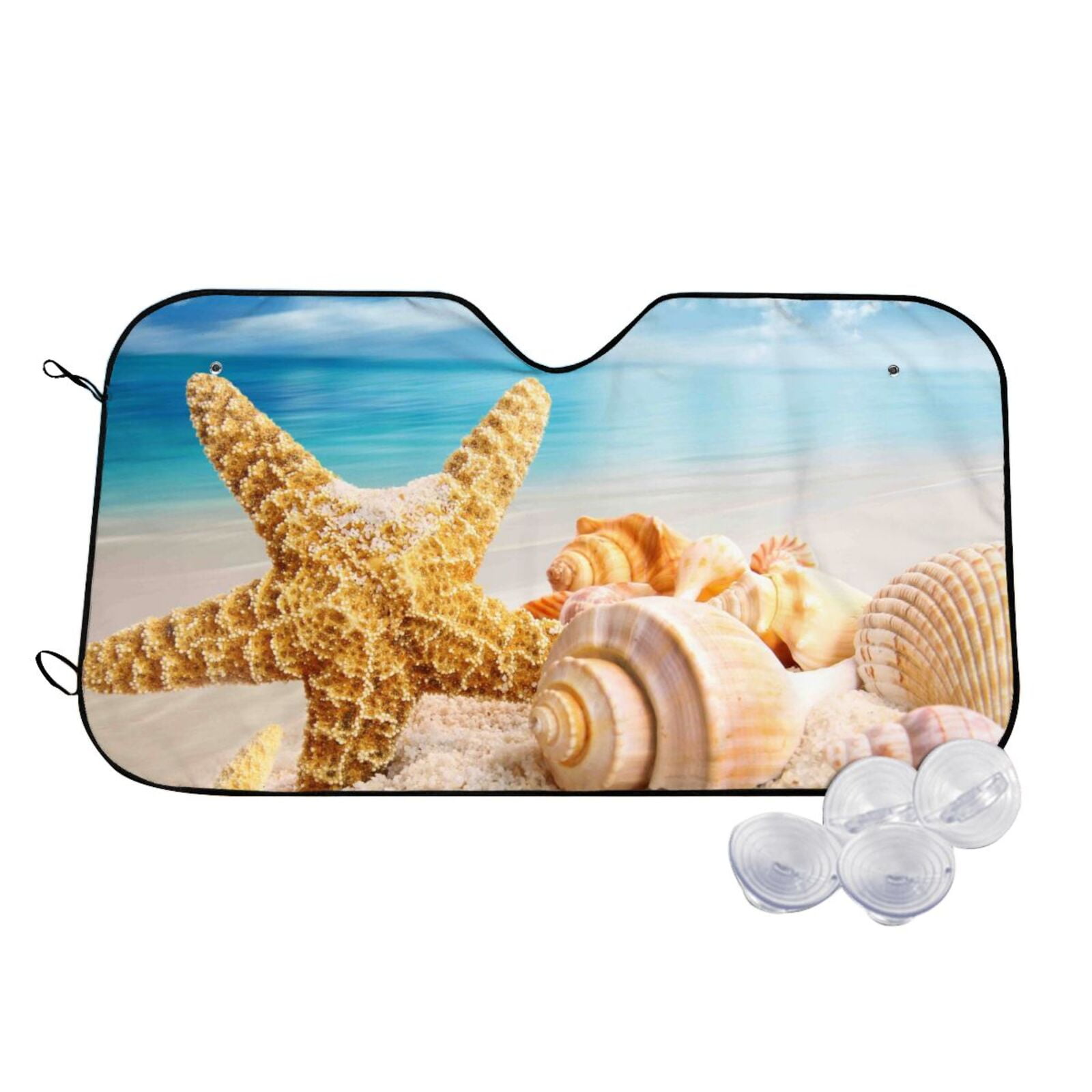 Haiem Beach Starfish Shell Car Windshield Sun Shade - Blocks UV Rays ...