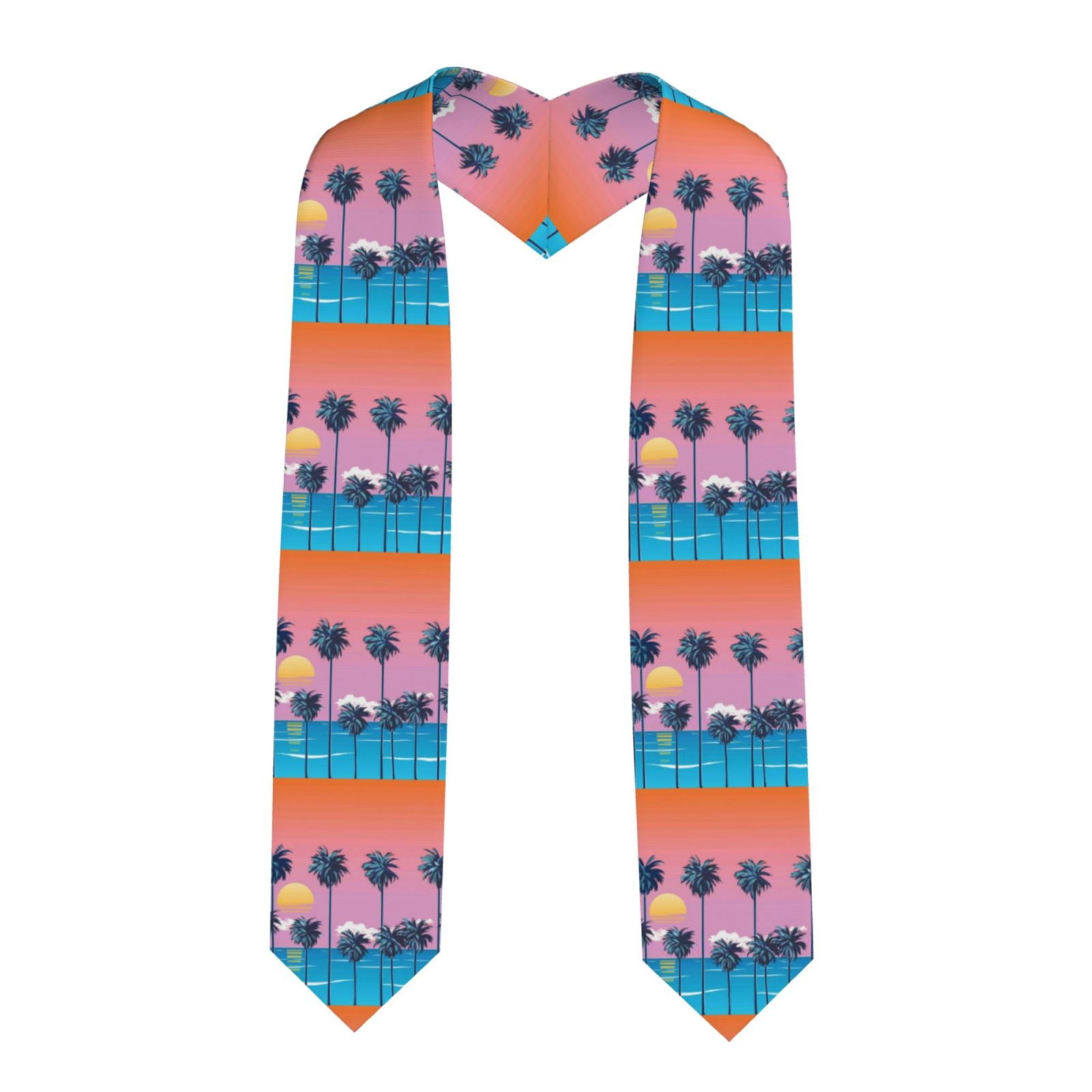Haiem Beach with Palm Trees Pattern Graduation Stole 2024 | Premium ...