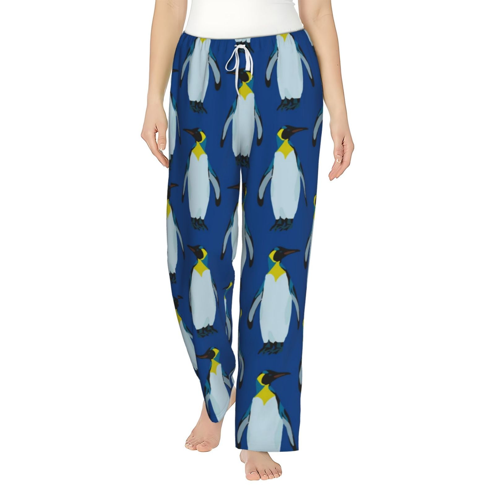 Haiem Beautiful King Penguin Pattern Women's Pajama Pants Ultra ...