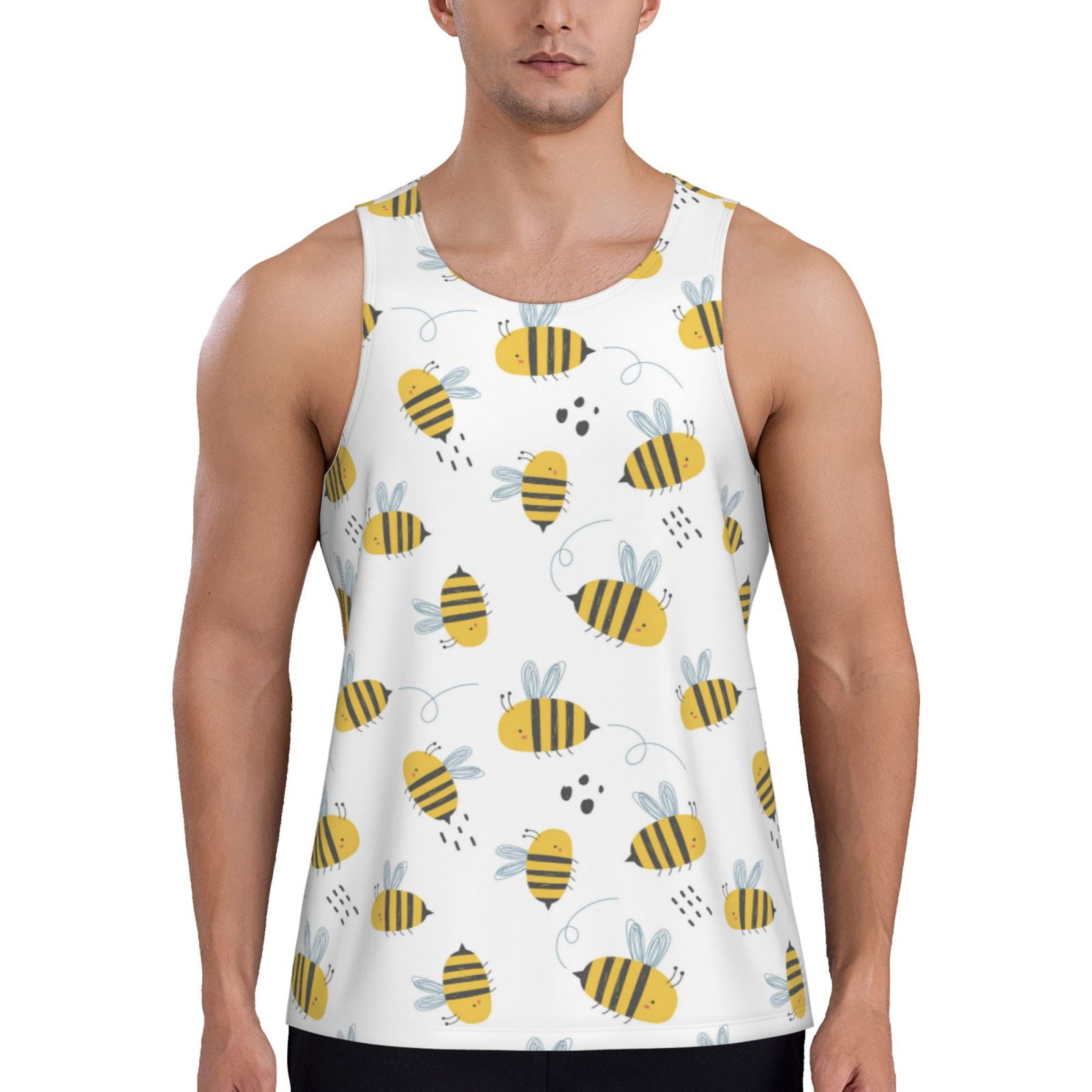 Haiem Bee Men Workout Tank Top Gym Bodybuilding Sleeveless Muscle T ...