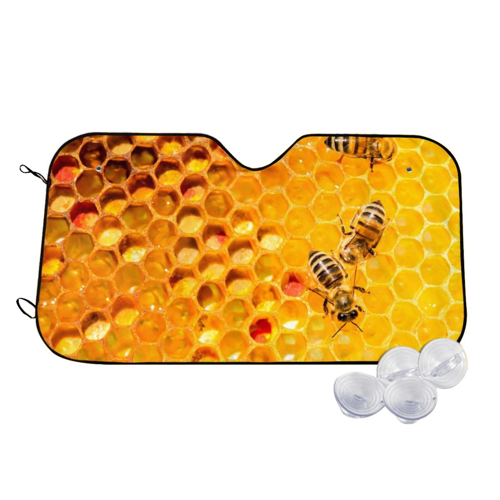 Haiem Bees on Hive Honeycomb Car Windshield Sun Shade - Blocks UV Rays ...