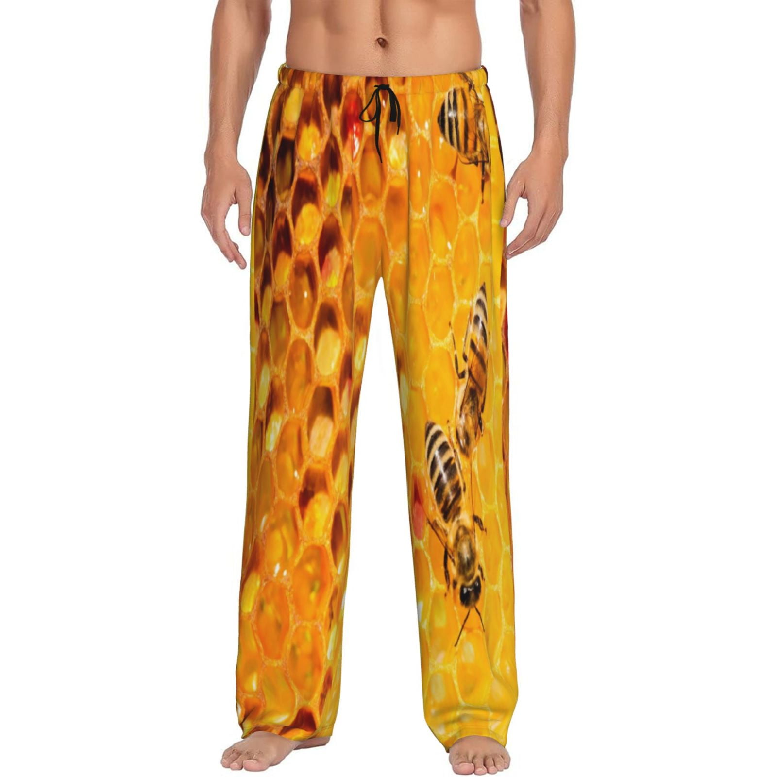 Haiem Bees on Hive Honeycomb Men's Pajama Pants Ultra Lightweight Pjs ...