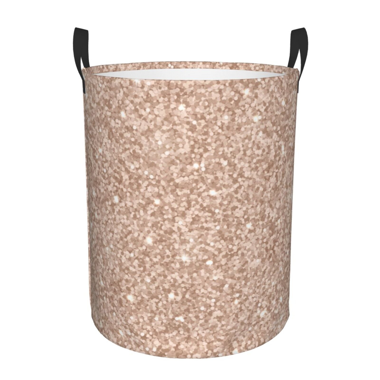 Haiem Beige Sparkling Glitter Leather Dirty Clothes Laundry Basket ...