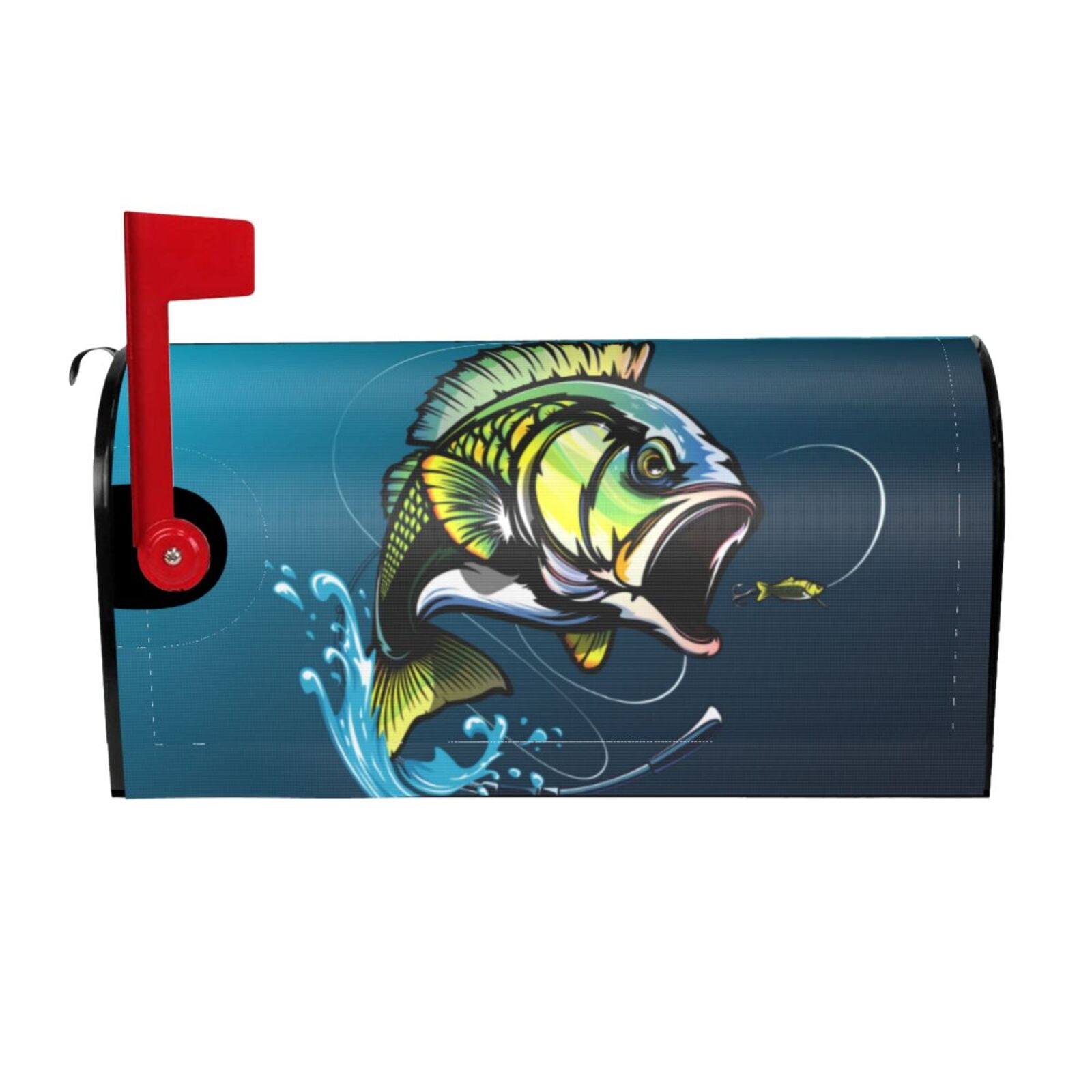 Haiem Big bass fish1 Pattern Mailbox Covers Magnetic ,Mailbox Wraps ...