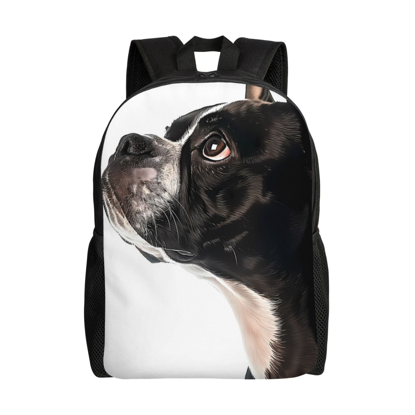 Haiem Black And White Boston Terrier Backpack - Stylish and Durable 15 ...