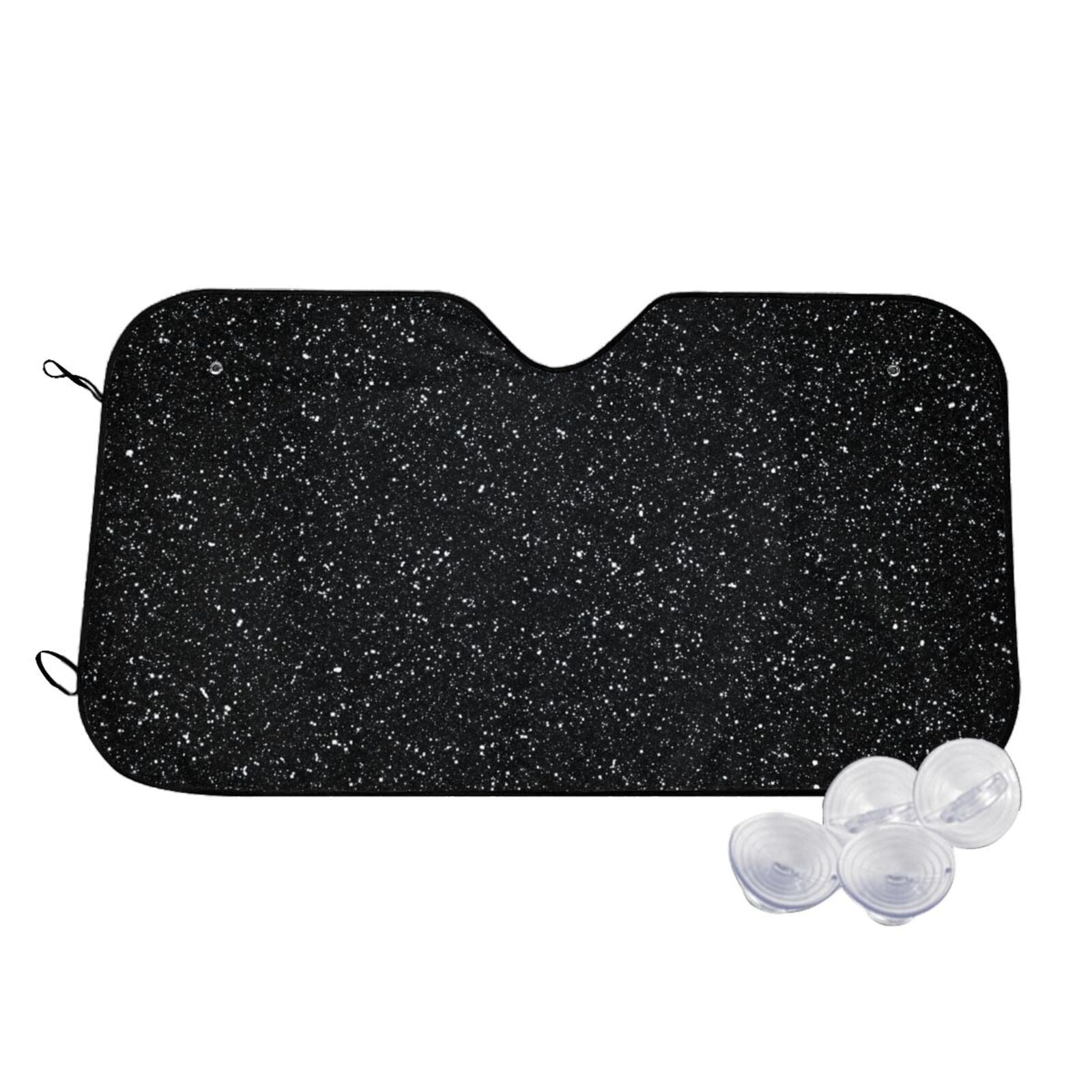 Haiem Black Glitter Car Windshield Sun Shade - Blocks UV Rays Sun Visor ...