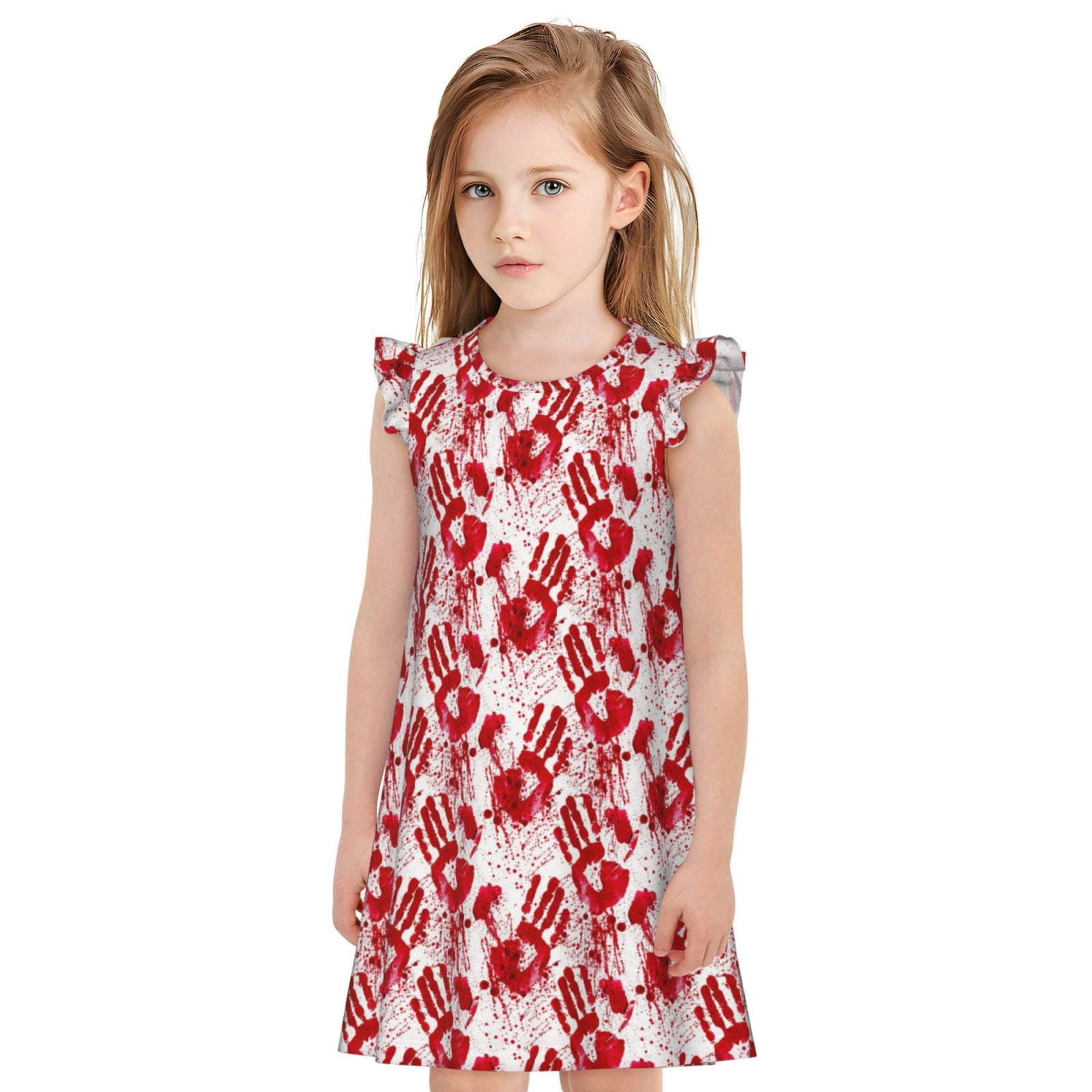 Haiem Bloody Hand 2 Printed Girls Nightgowns Sleepwear Short Sleeve ...