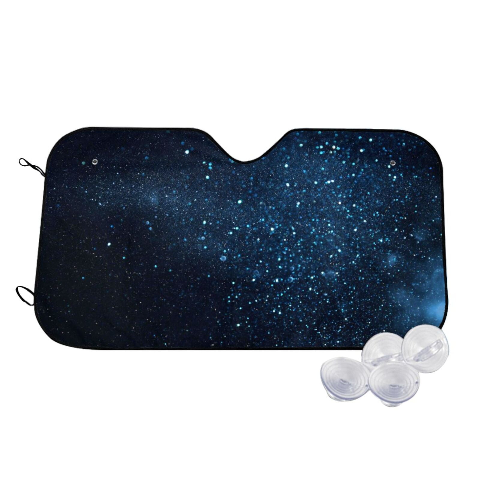 Haiem Blue Glitter Retro Car Windshield Sun Shade - Blocks UV Rays Sun ...