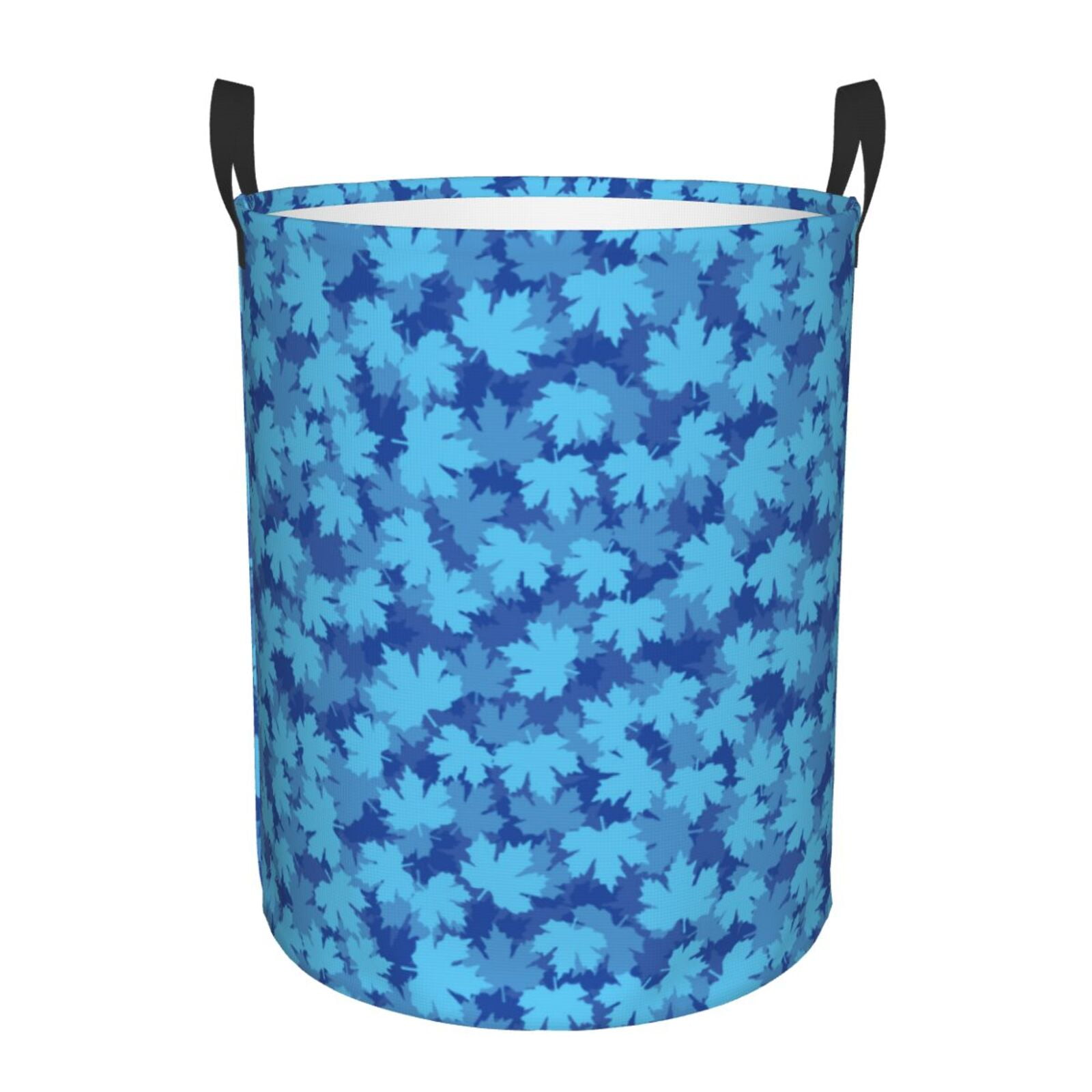 Haiem Blue Maple Leaf Print Laundry Basket, Laundry Hamper, Collapsible ...