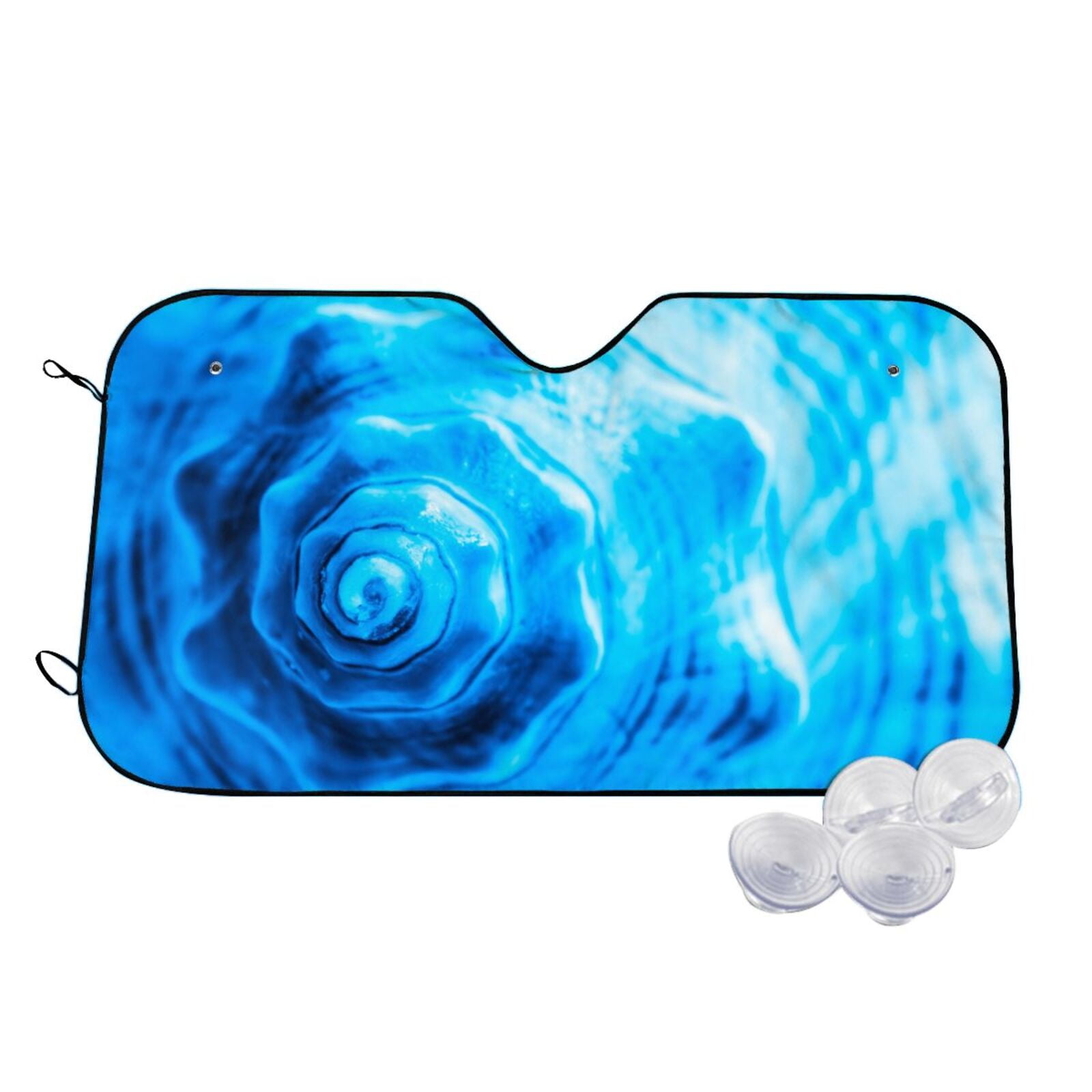 Haiem Blue Shell Car Windshield Sun Shade - Blocks UV Rays Sun Visor ...