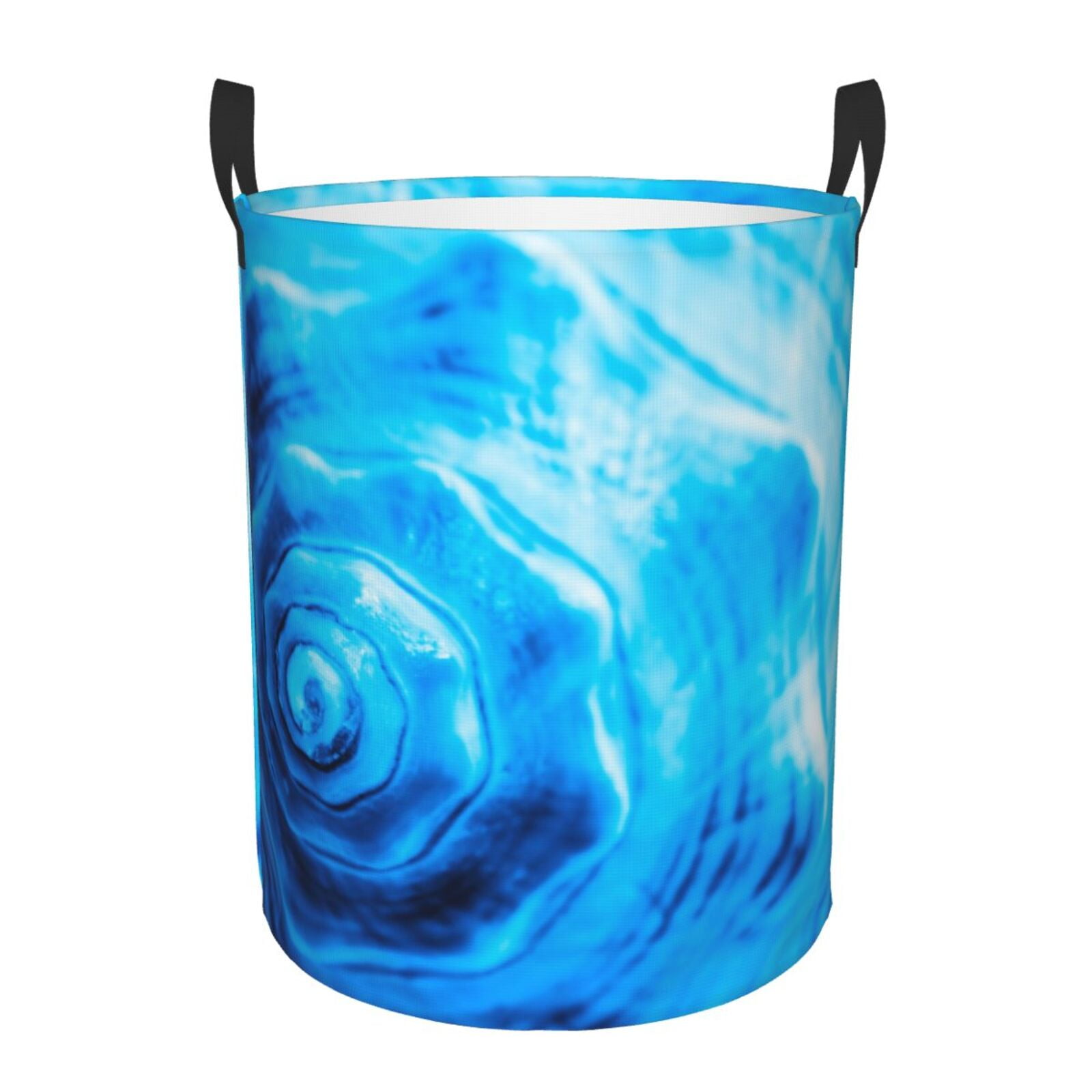 Haiem Blue Shell Leather Dirty Clothes Laundry Basket,Sturdy ...