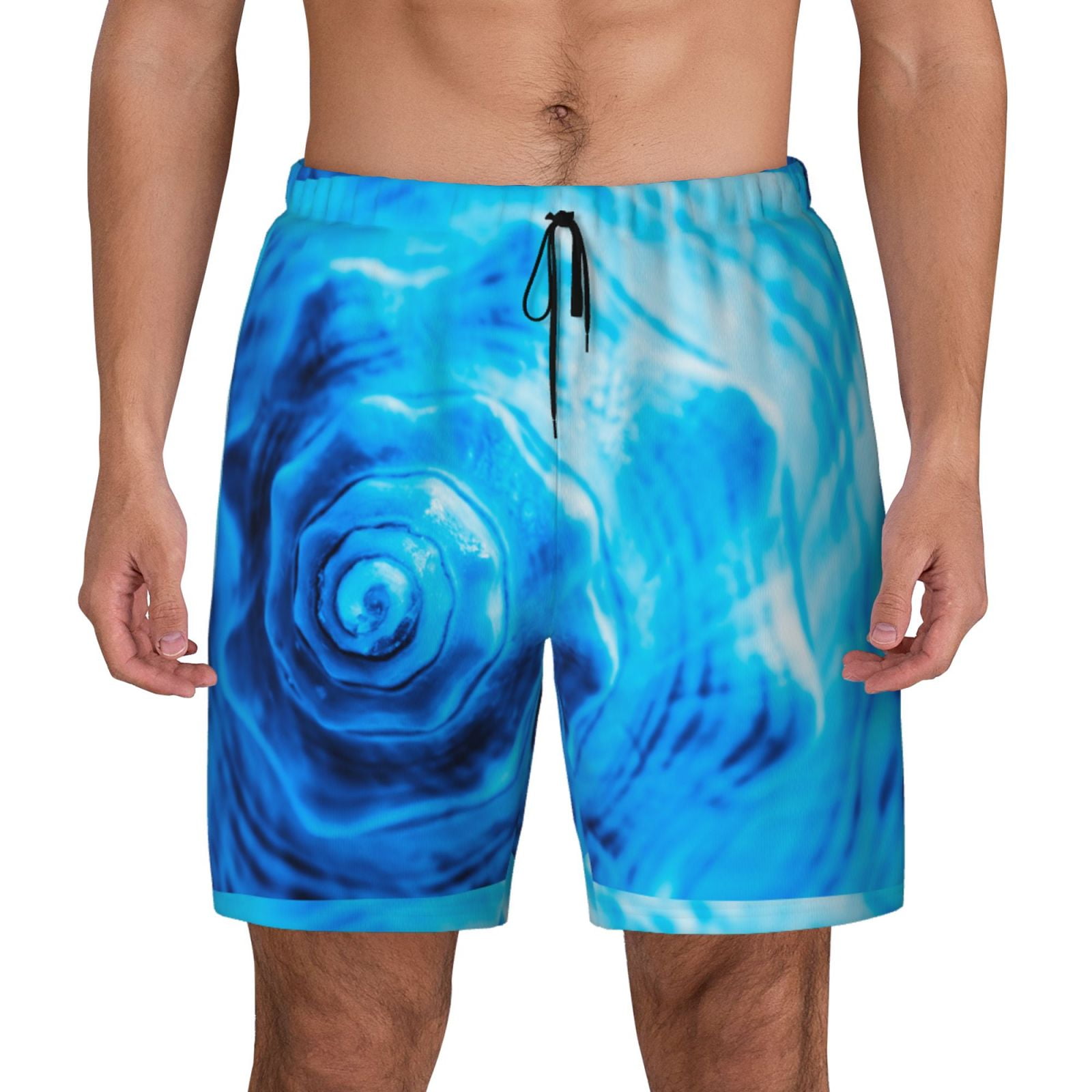 Haiem Blue Shell Mens Swim Trunks with Compression Liner 2 in 1 ...