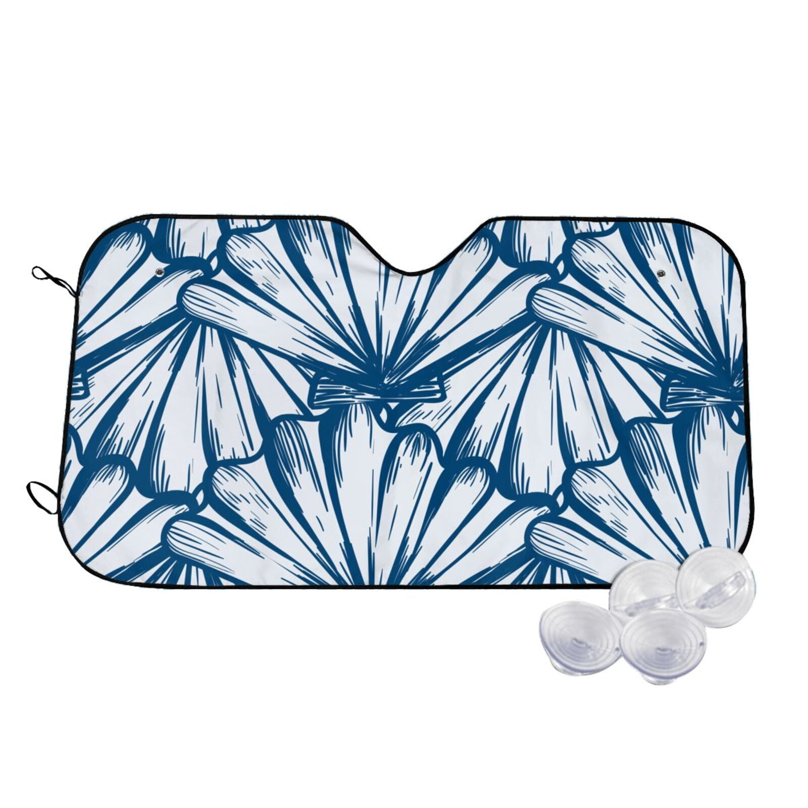 Haiem Blue Shells Car Windshield Sun Shade - Blocks UV Rays Sun Visor ...