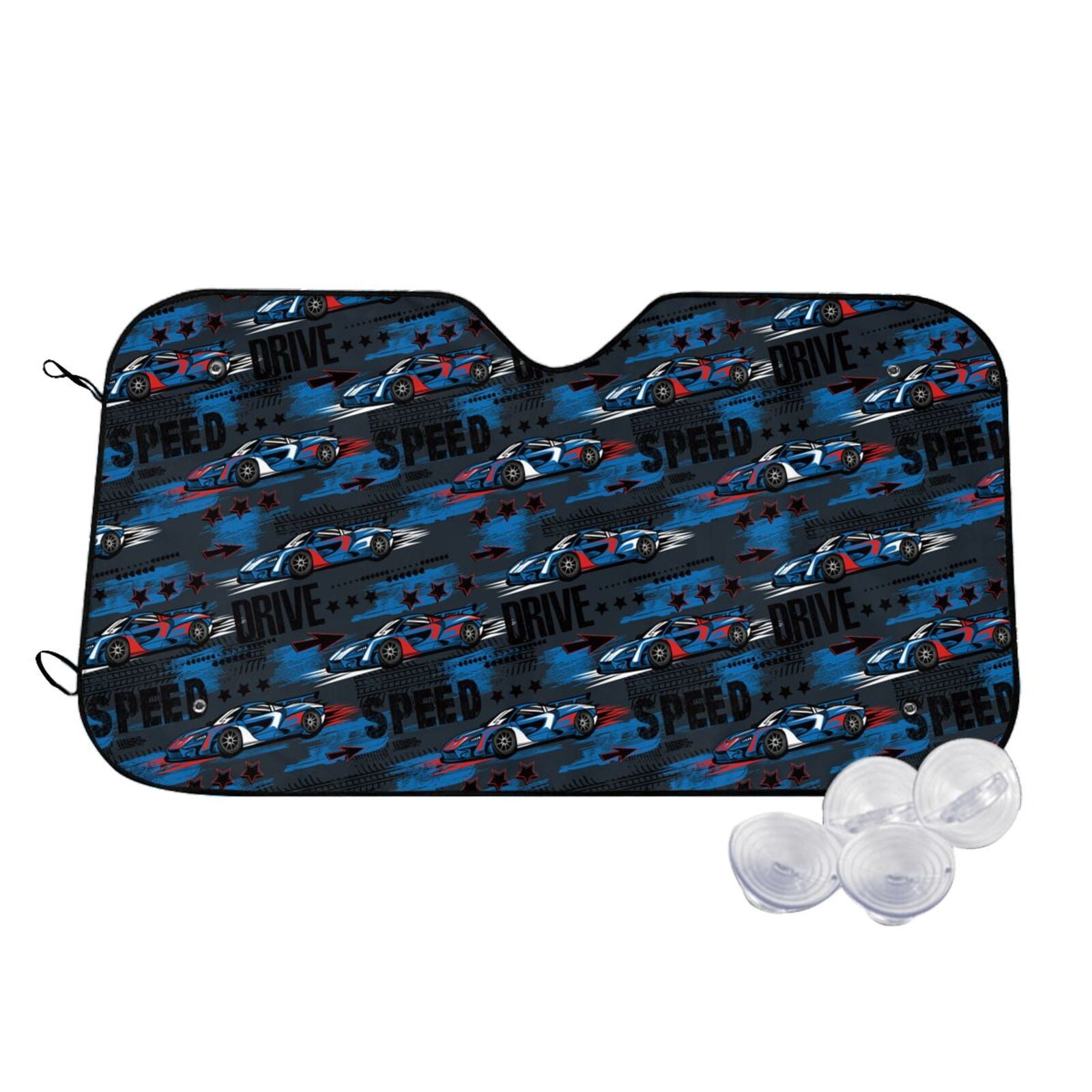 Haiem Blue Sports Car Car Windshield Sun Shade - Blocks UV Rays Sun ...