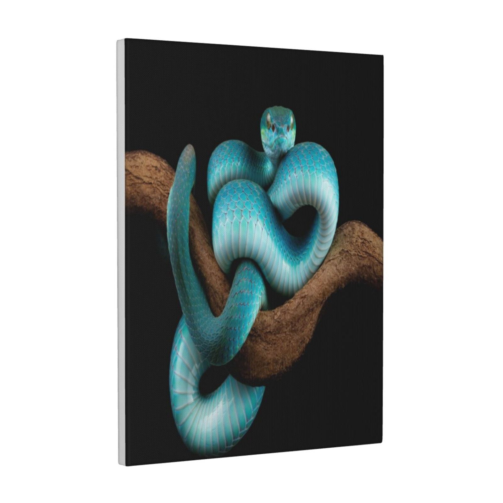 Haiem Blue Viper Snake Print 30x40in Canvas Decorative Picture ...