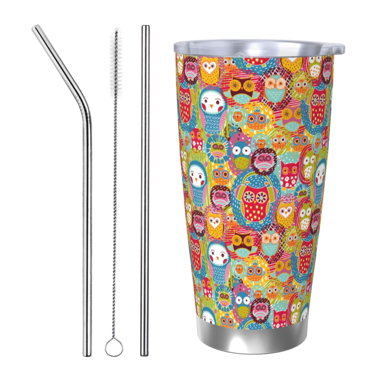 Haiem Boho Cute Owls Printed 20oz Straight Skinny Car Cups With ...