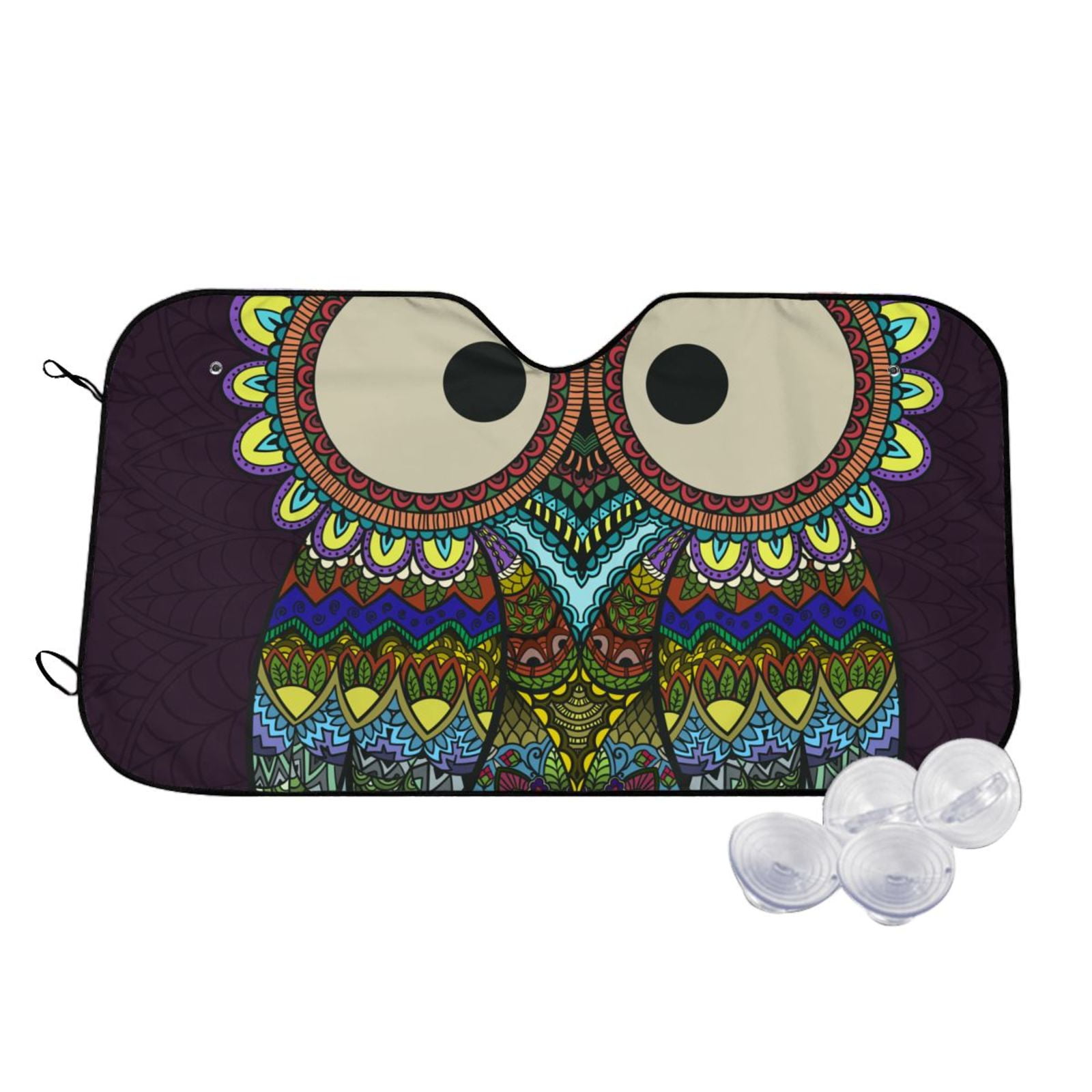 Haiem Boho Owl Car Windshield Sun Shade - Blocks UV Rays Sun Visor ...