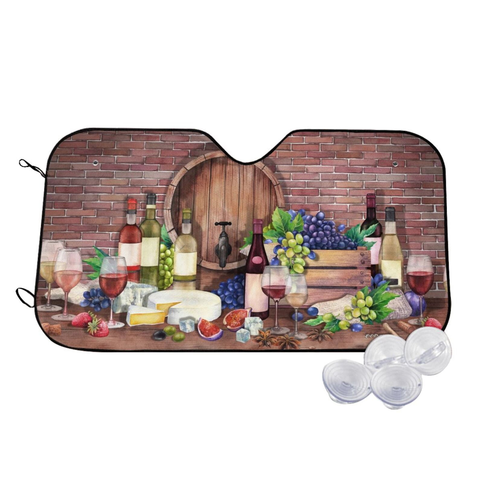 Haiem Bottle Glass Red Wine Car Windshield Sun Shade - Blocks UV Rays ...