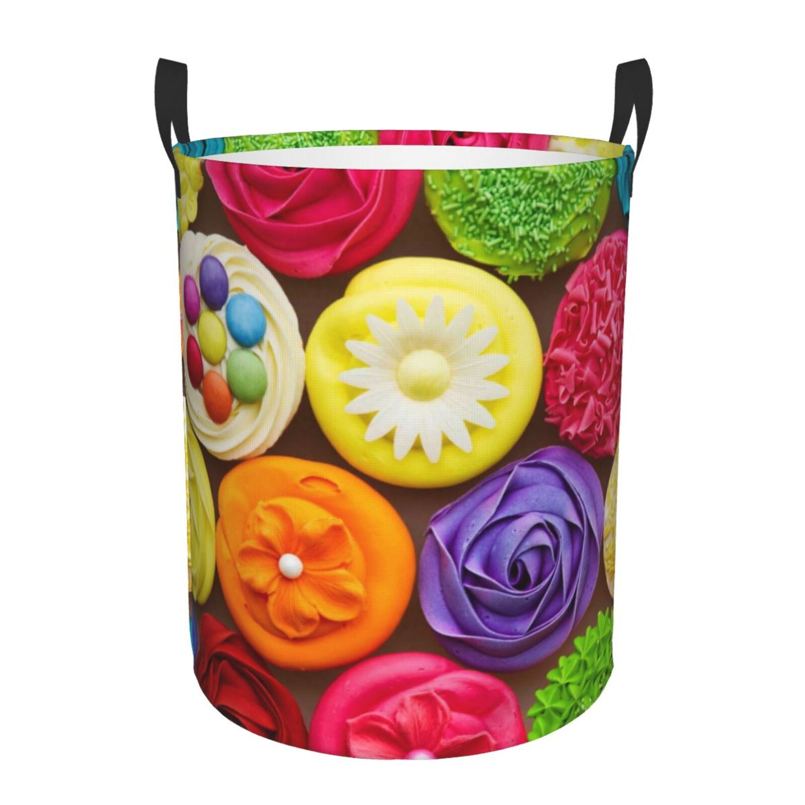 Haiem Brightly Colored Cupcakes Leather Dirty Clothes Laundry Basket ...