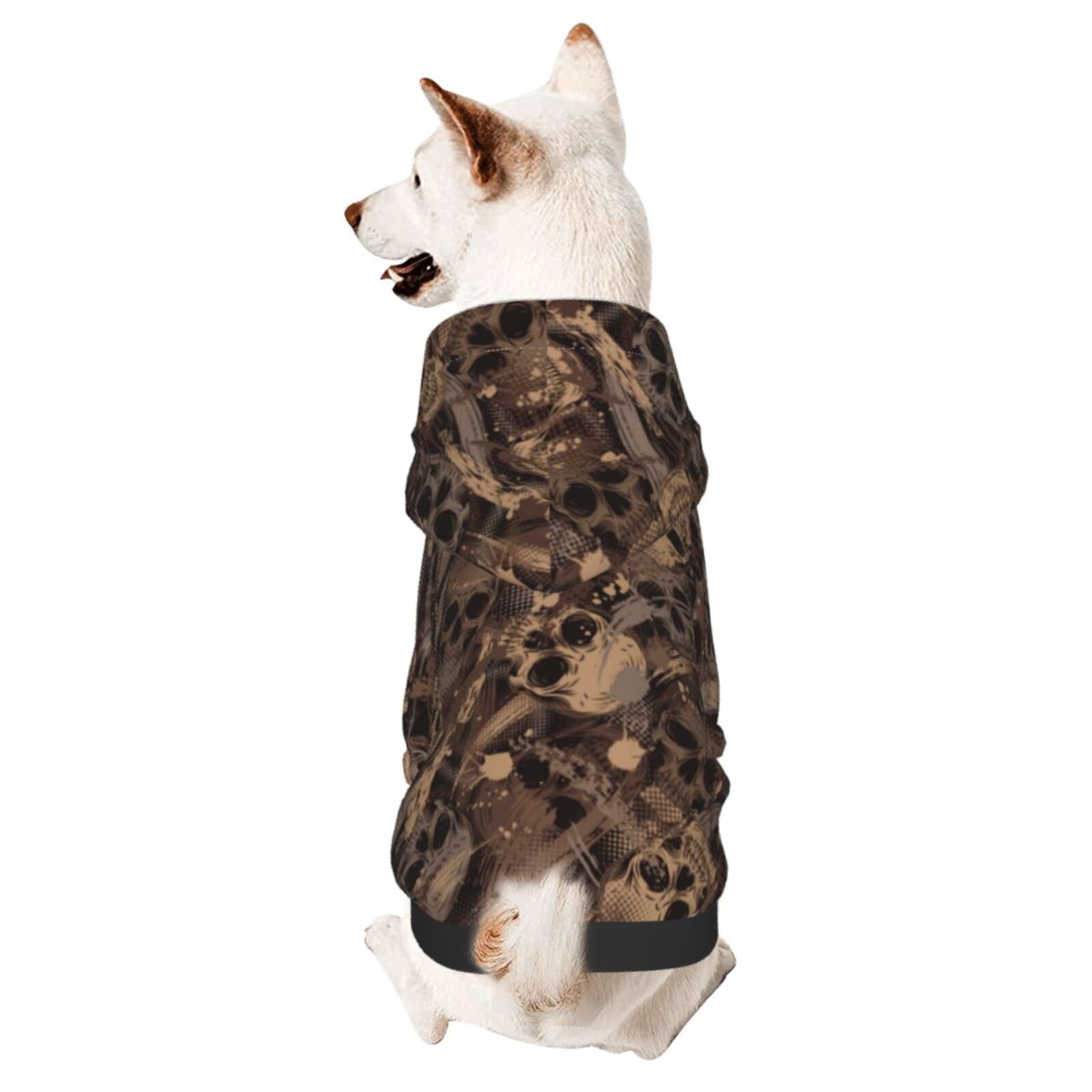 Haiem Brown Camouflage Skull for Winter Dog Hoodie Sweatshirts with ...