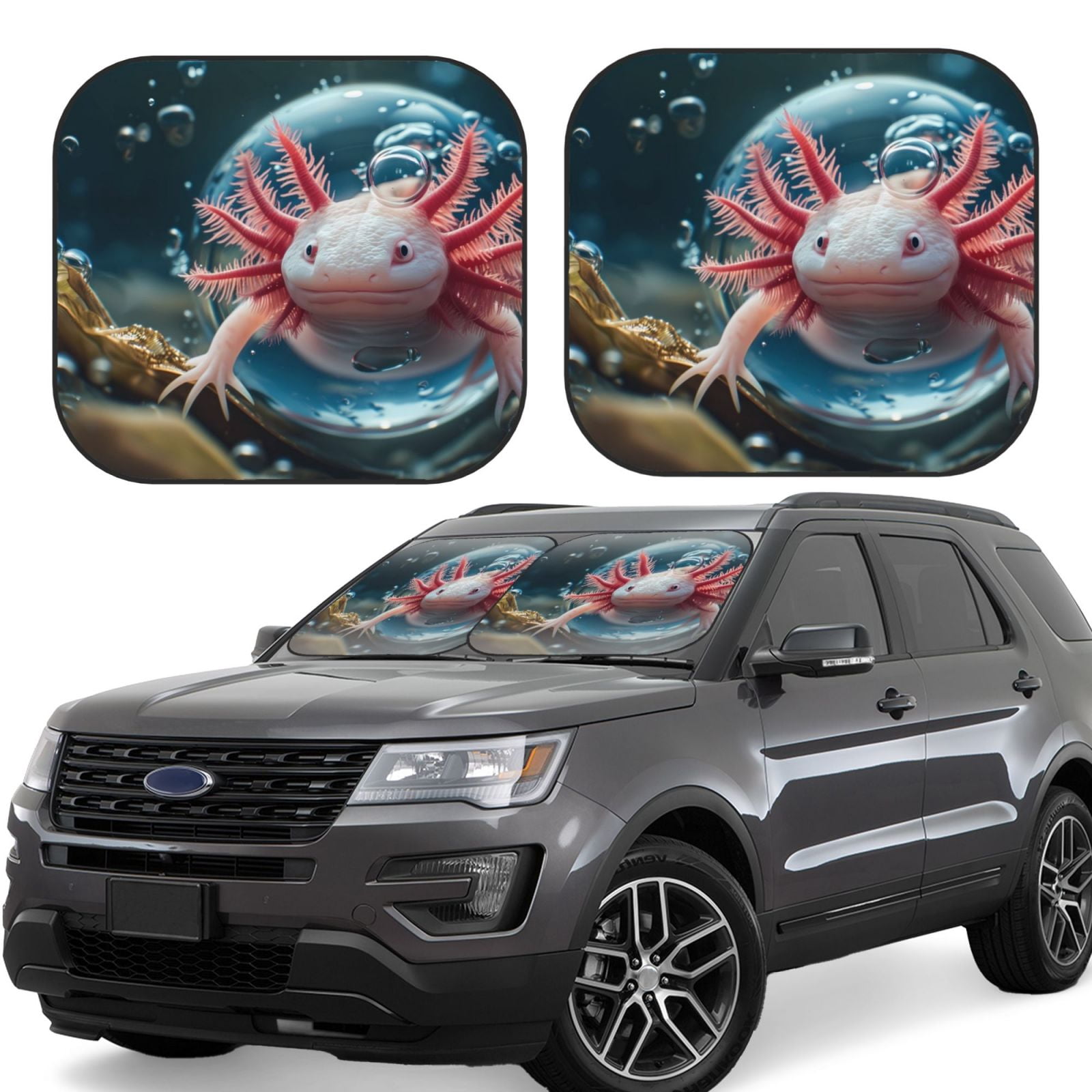 Haiem Bubbles Axolotl Fantasy Car Windshield Sun Shade (2 Pieces ...