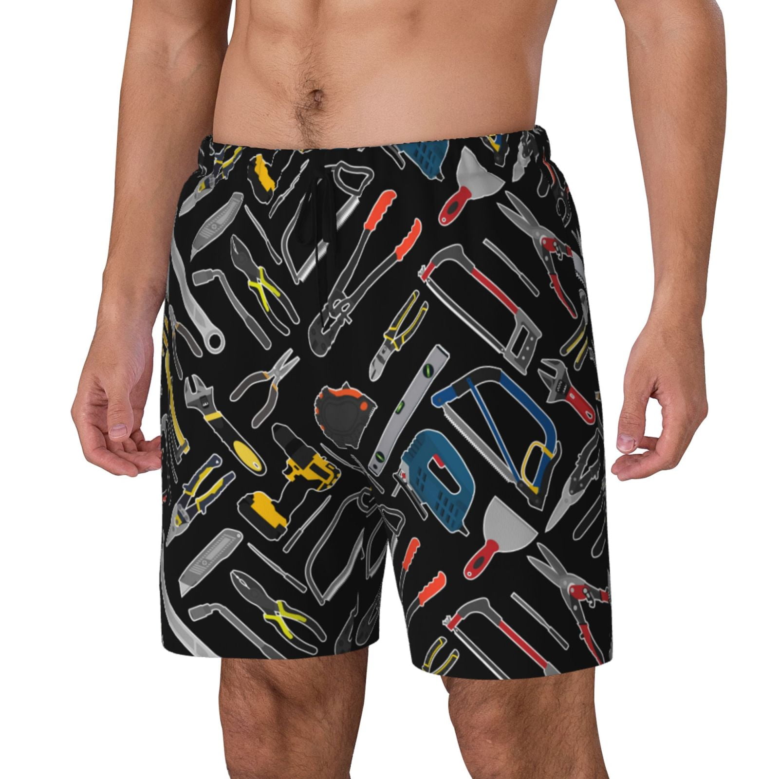 Haiem Building hand tools Pattern Mens Swim Trunks with Compression ...