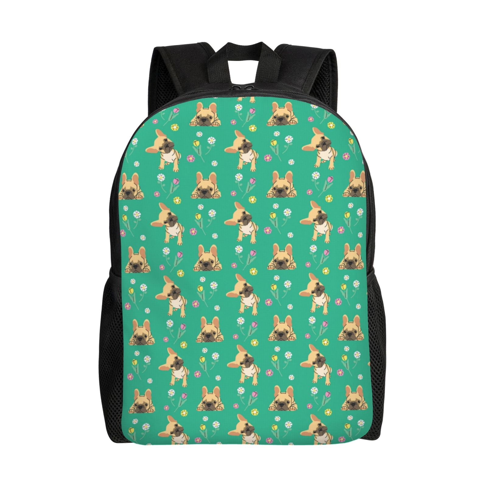 Haiem Bulldog Puppy Flower Backpack - Stylish and Durable 15-inch ...