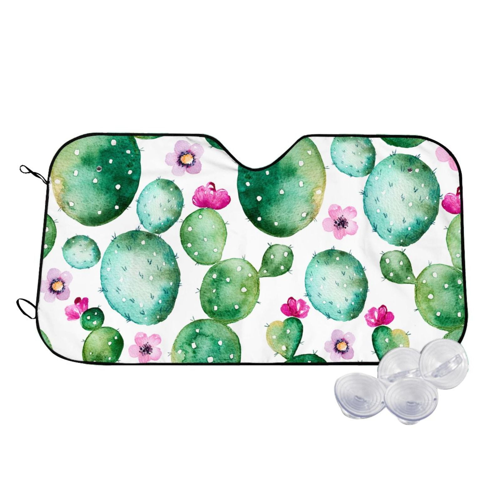 Haiem Cactus Plants Car Windshield Sun Shade - Blocks UV Rays Sun Visor ...