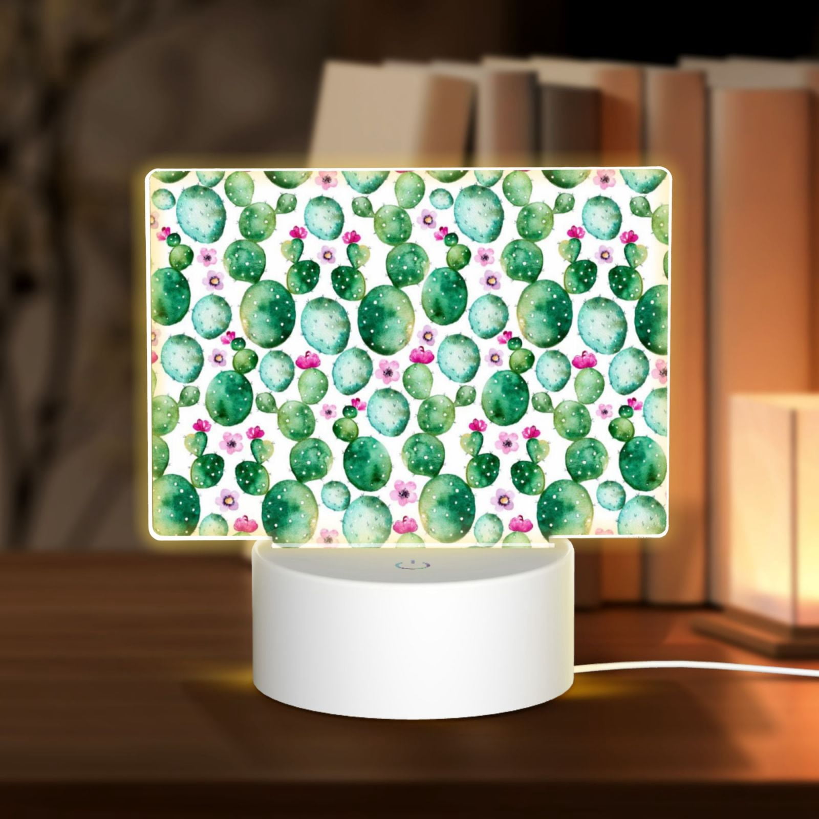 Haiem Cactus Plants Pattern Acrylic Night Light Gift with 3 Color ...