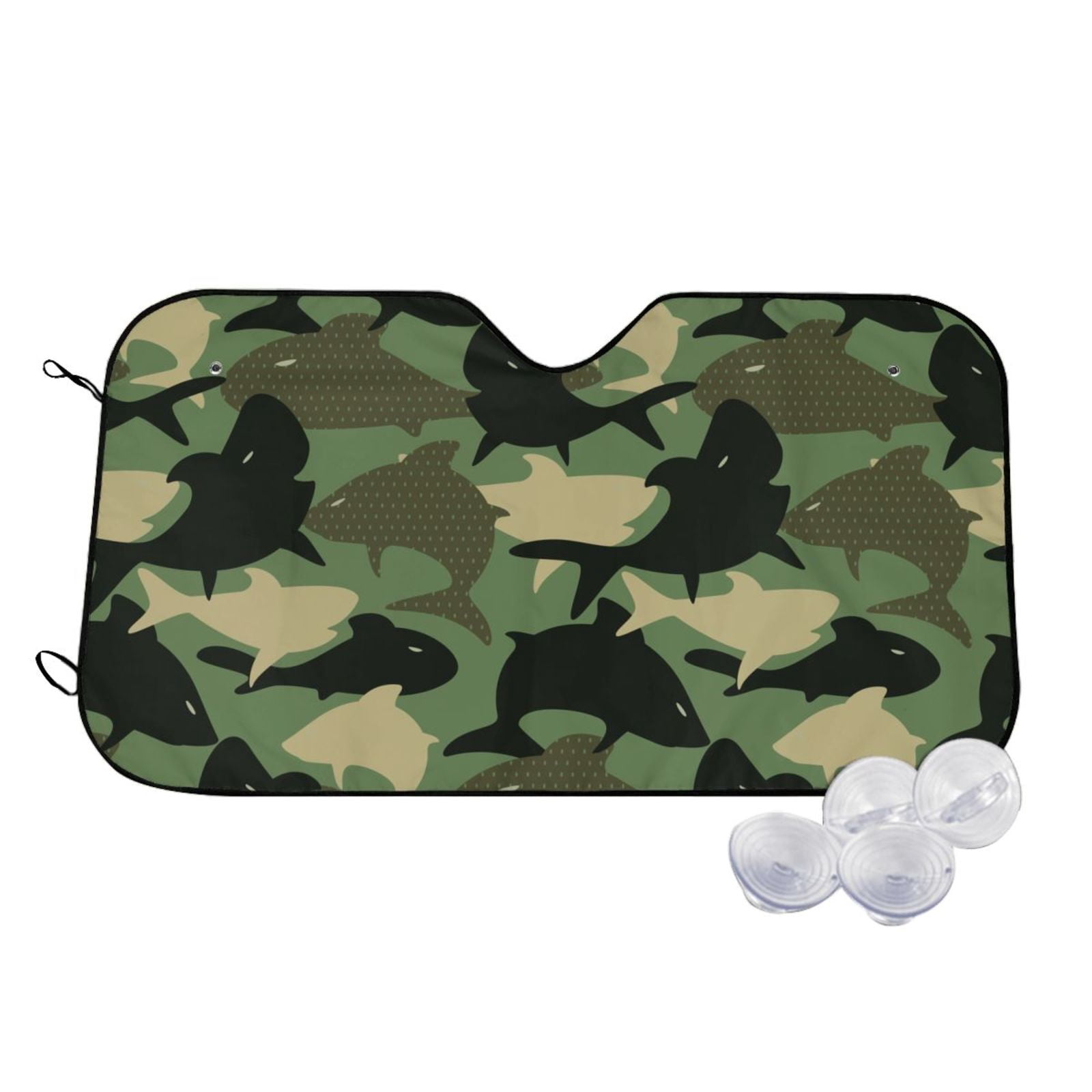 Haiem Camouflage Shark Car Windshield Sun Shade - Blocks UV Rays Sun ...