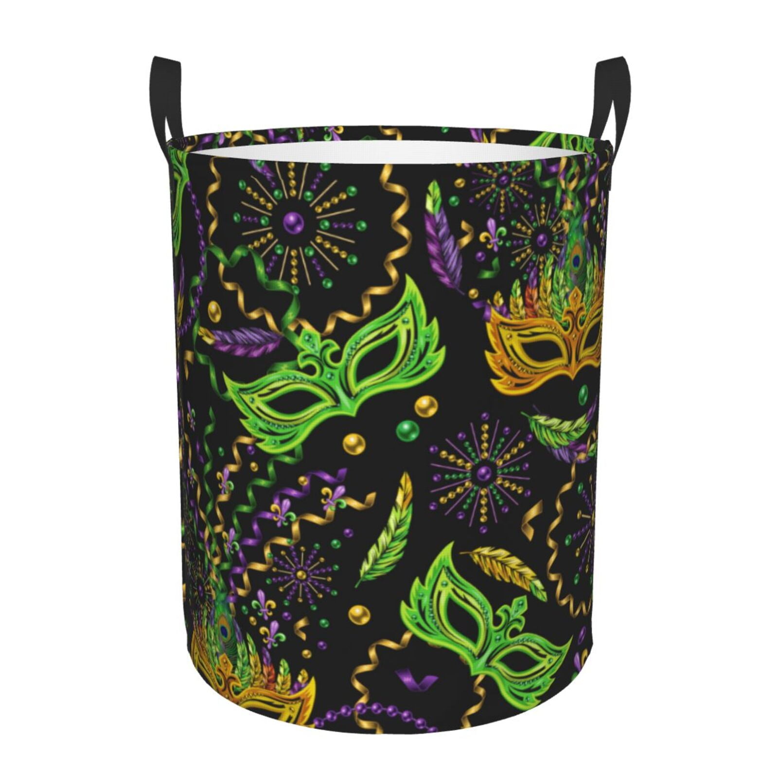 Haiem Carnival Mardi Gras3 Leather Dirty Clothes Laundry Basket,Sturdy ...