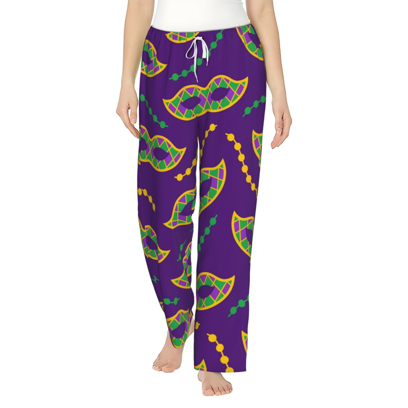 Haiem Carnival Masks and Beads Women's Pajama Pants Ultra Lightweight ...
