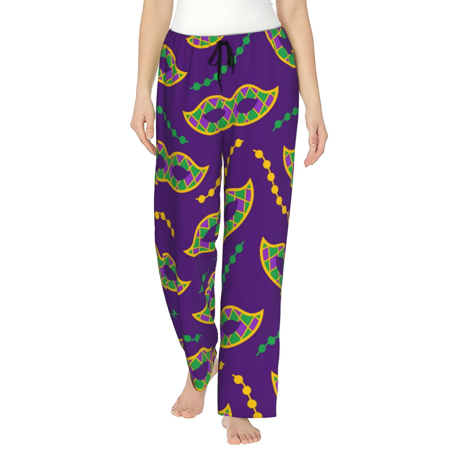 Haiem Carnival Masks and Beads Women's Pajama Pants Ultra Lightweight ...