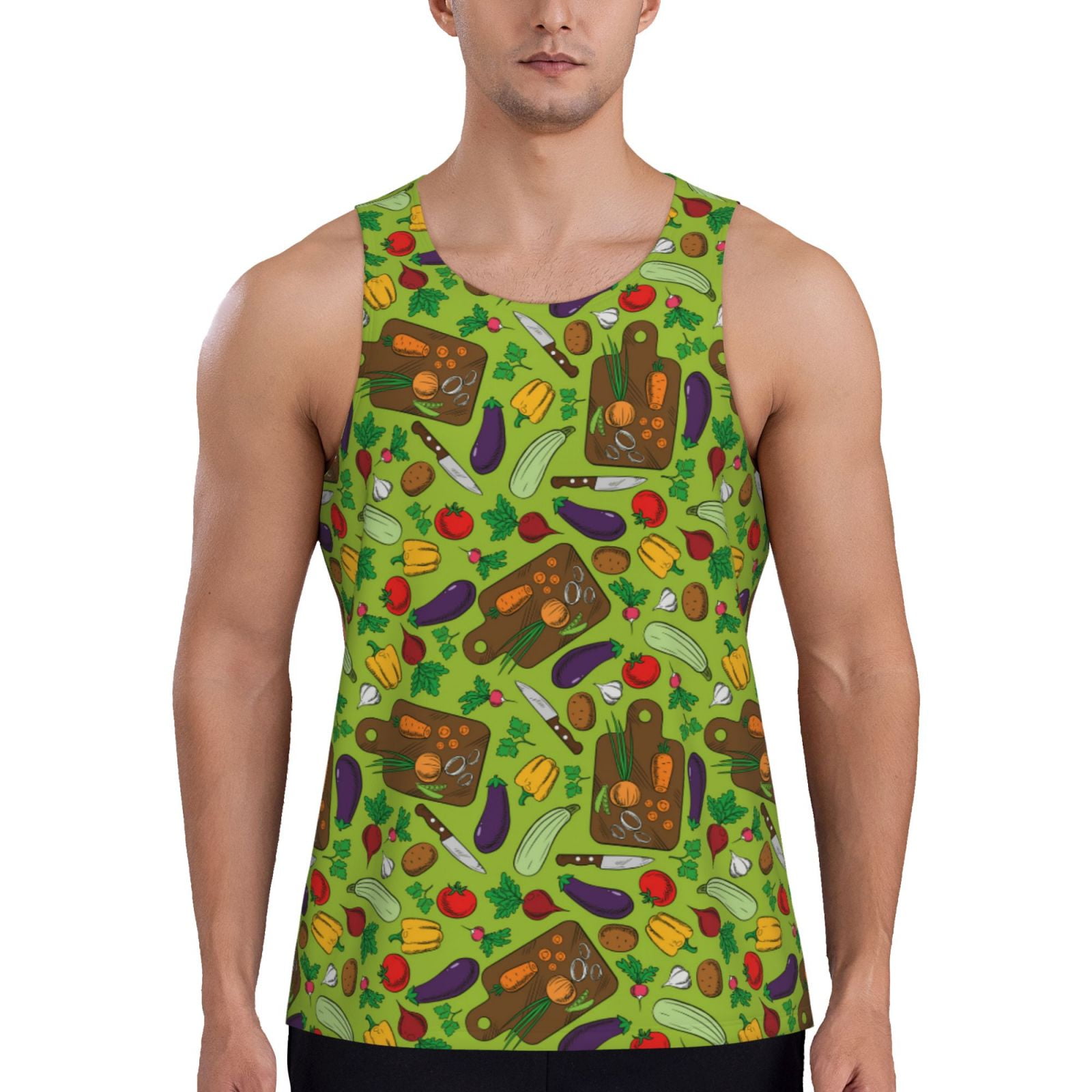 Haiem Carrot Eggplant Men Workout Tank Top Gym Bodybuilding Sleeveless ...