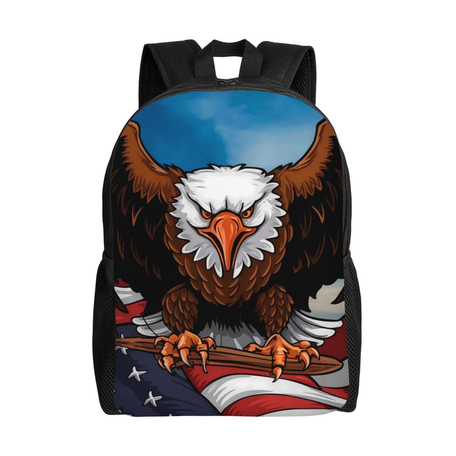 Haiem Cartoon Bald Eagle USA Backpack - Stylish and Durable 15-inch ...