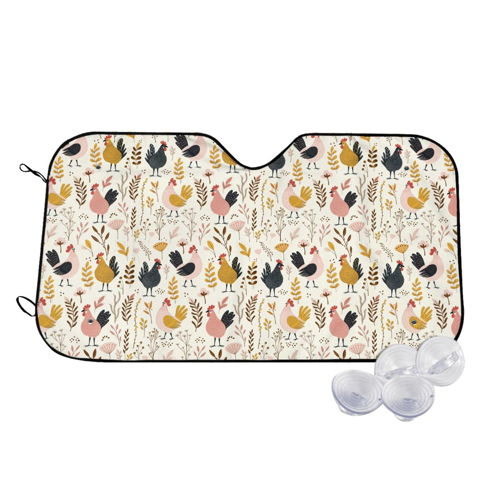 Haiem Cartoon Chickens Car Windshield Sun Shade - Blocks UV Rays Sun ...