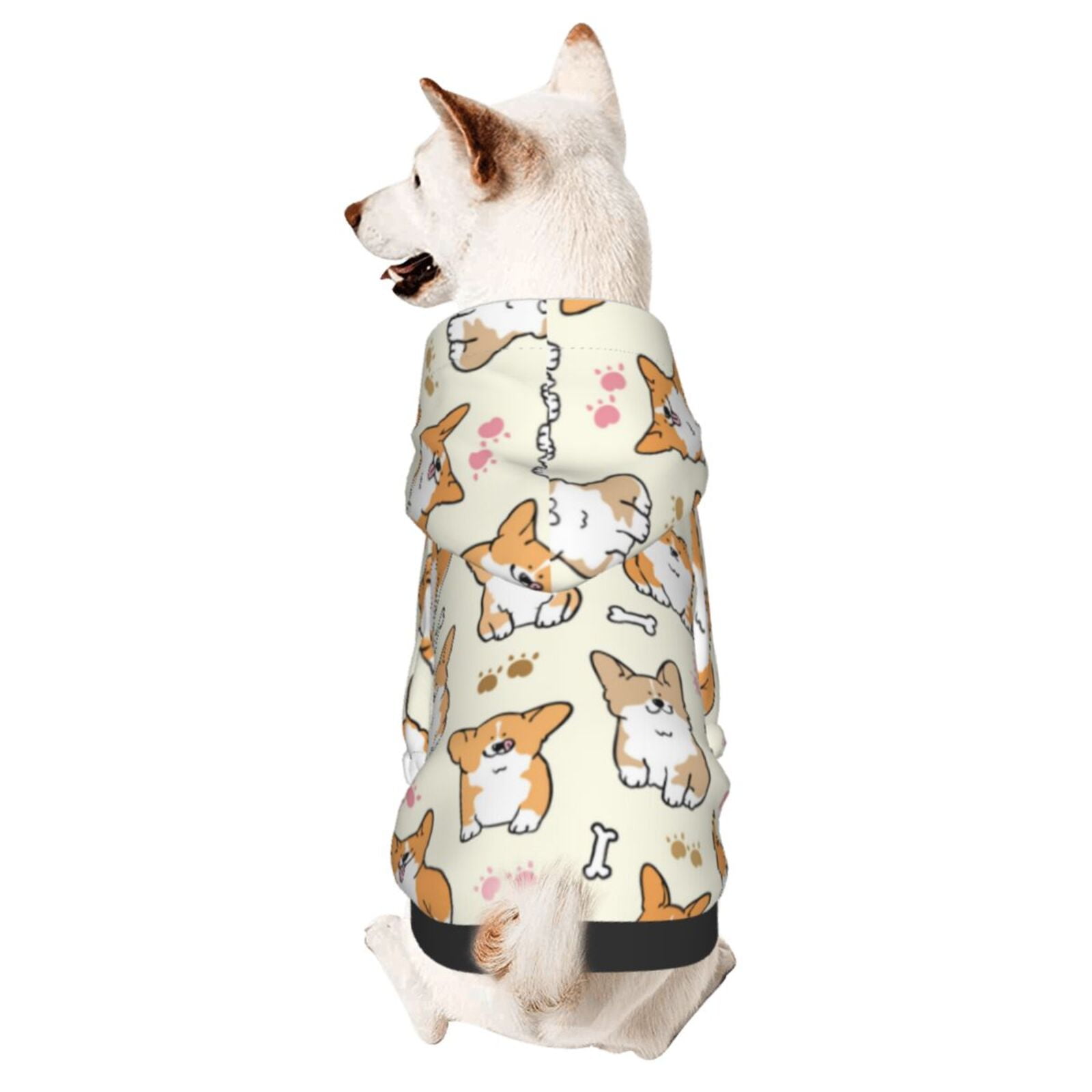 Haiem Cartoon Corgi for Winter Dog Hoodie Sweatshirts with Pockets Warm ...