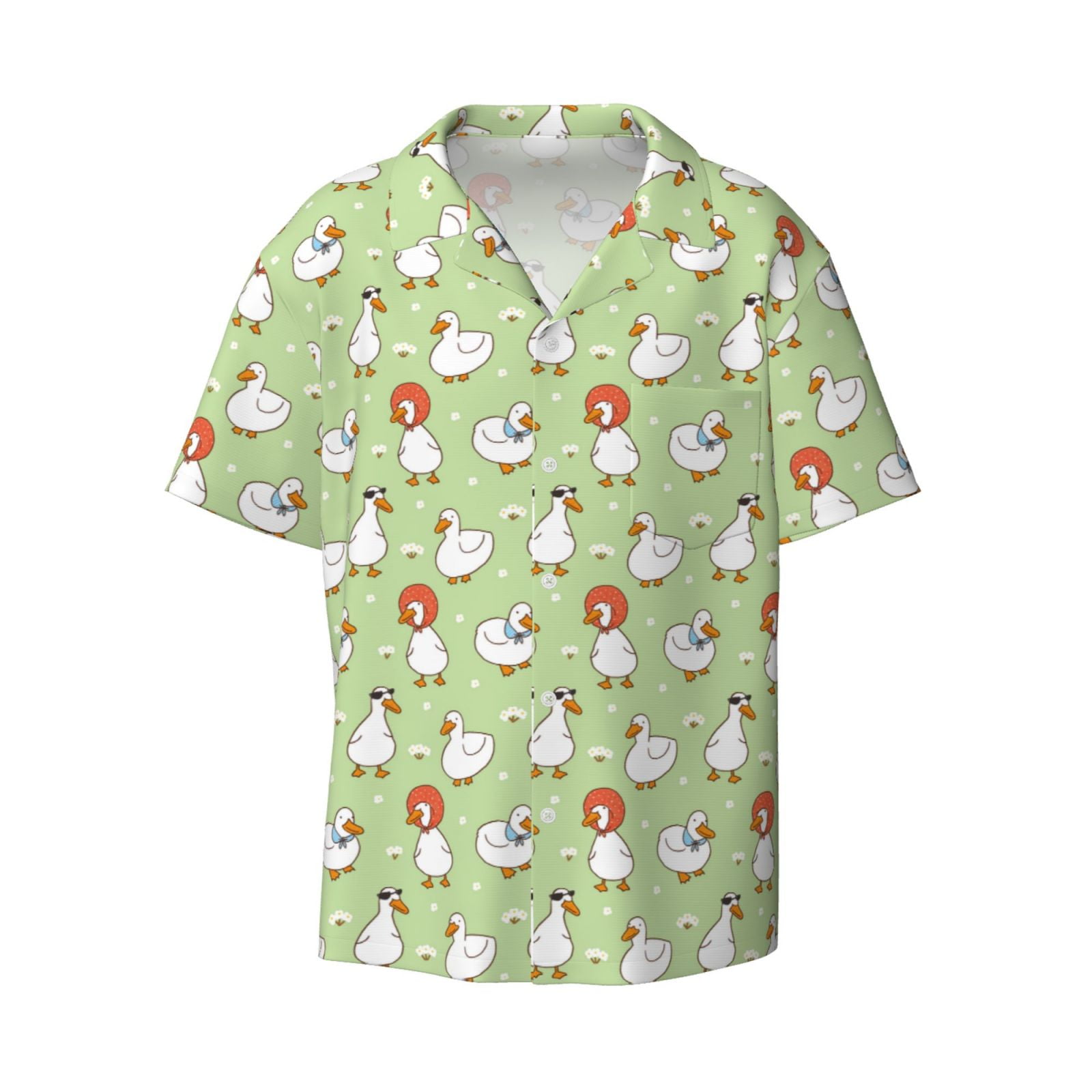 Haiem Cartoon Duck Men's Casual Shirts Short Sleeve Button Down Shirts ...