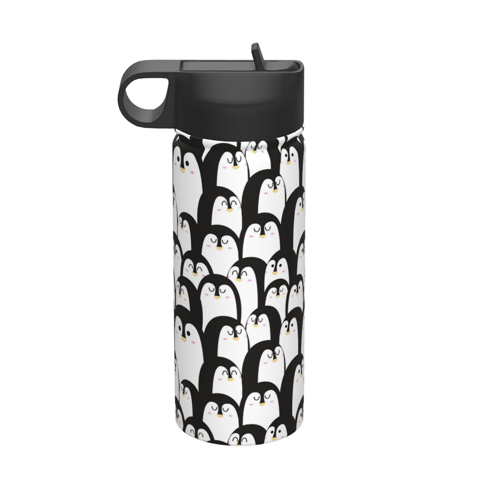 Haiem Cartoon Penguin Printed 18oz Sports Insulated Kettle With Straw ...